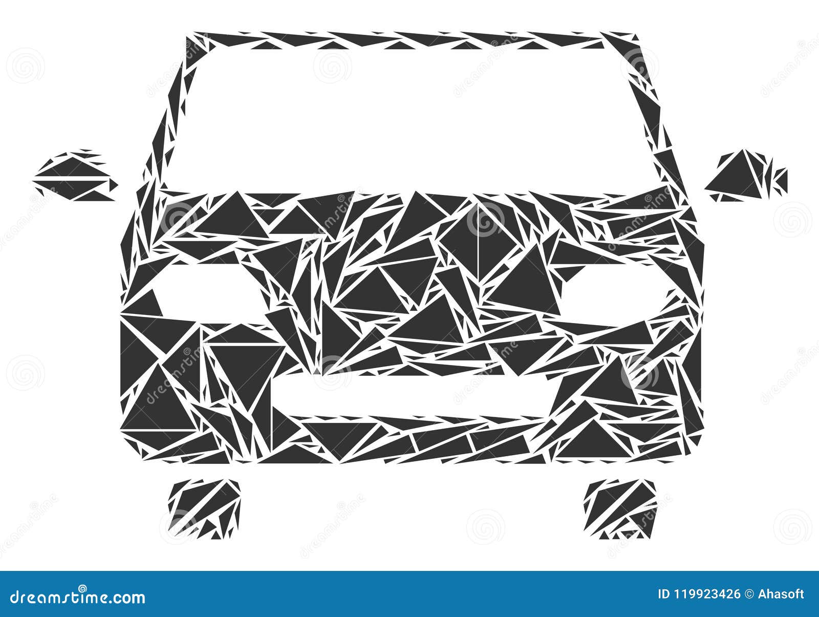 Car Mosaic of Triangles stock vector. Illustration of polygon - 119923426