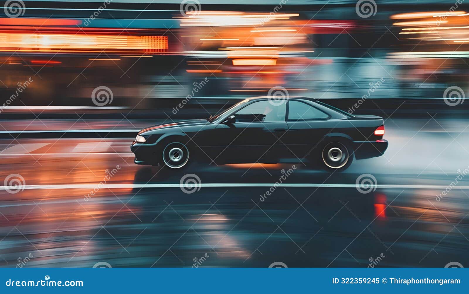 Car with Motion Blur stock illustration. Illustration of automobile ...