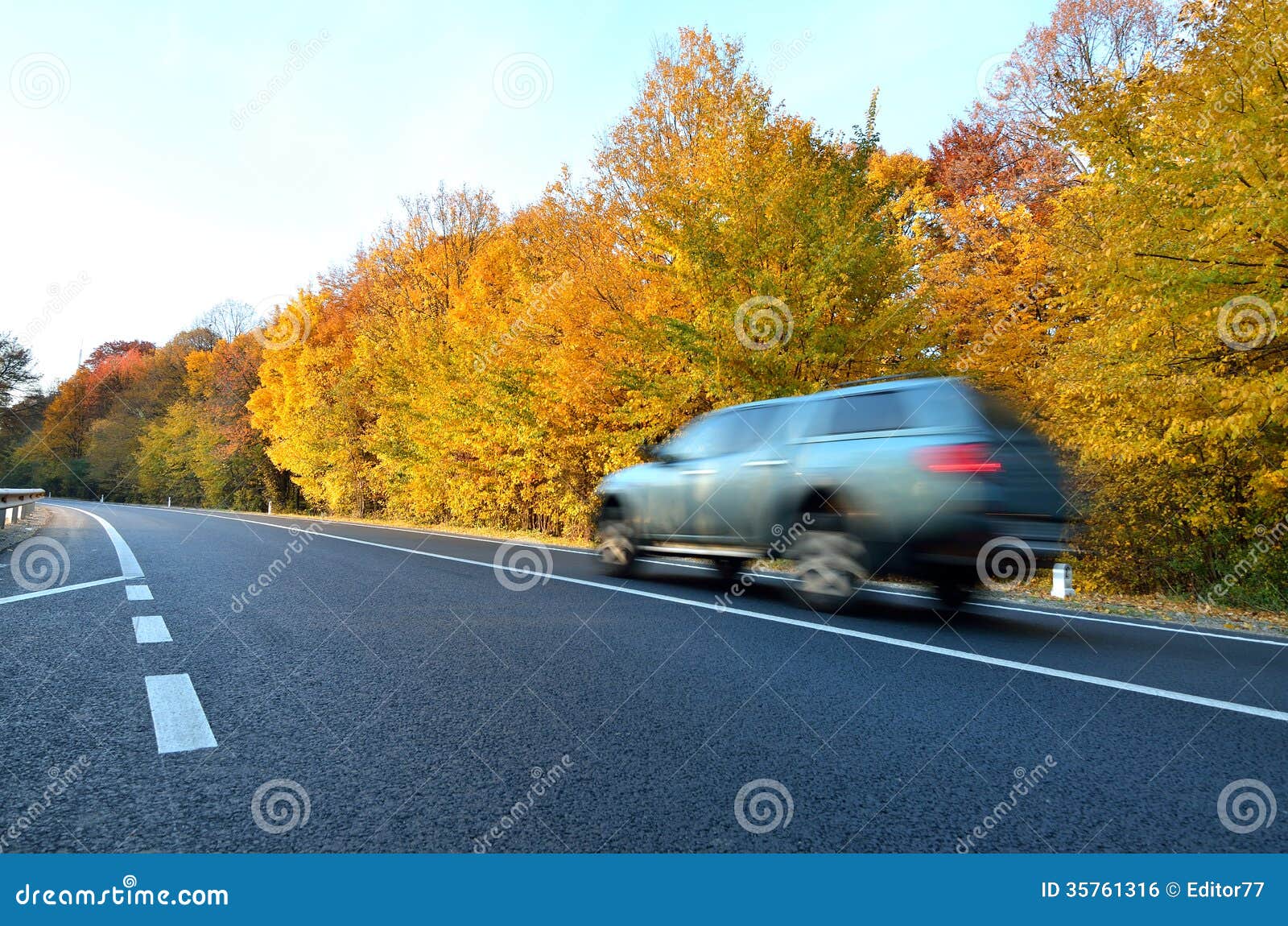 Car in motion stock photo. Image of industries, forest - 35761316