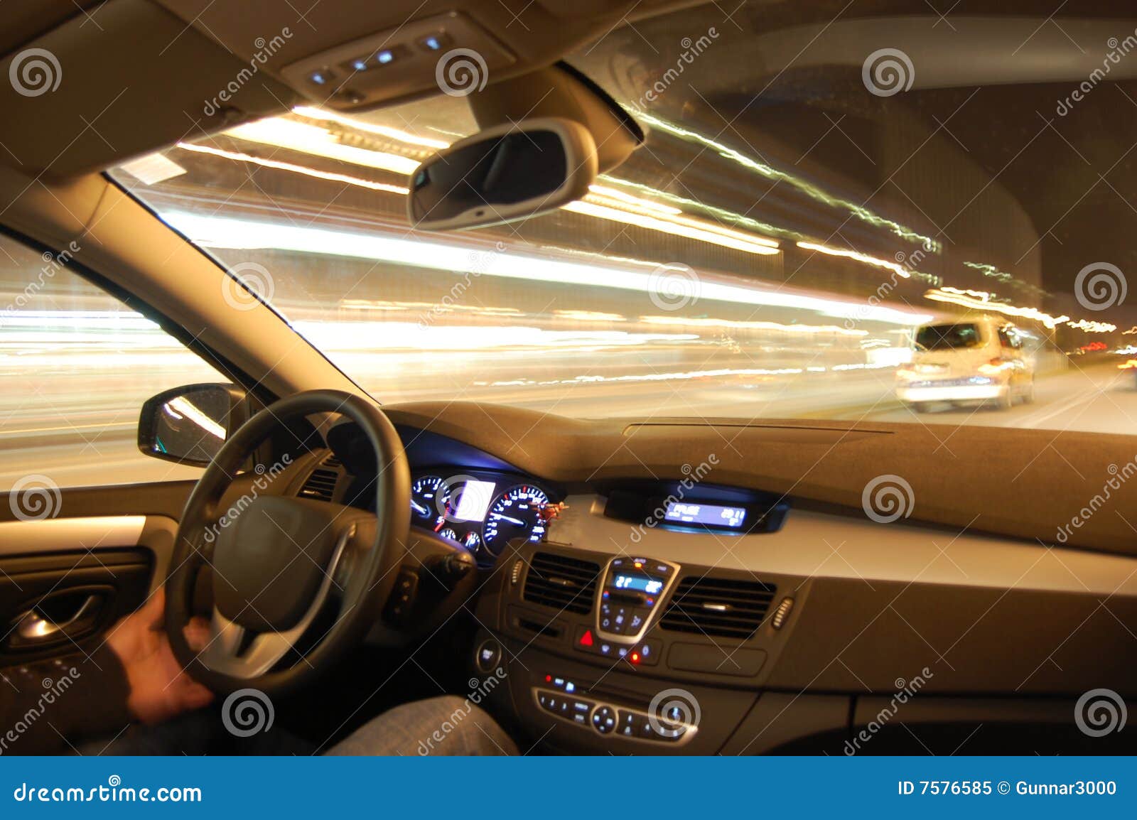 Car in motion at night stock image. Image of fascia, cars - 7576585
