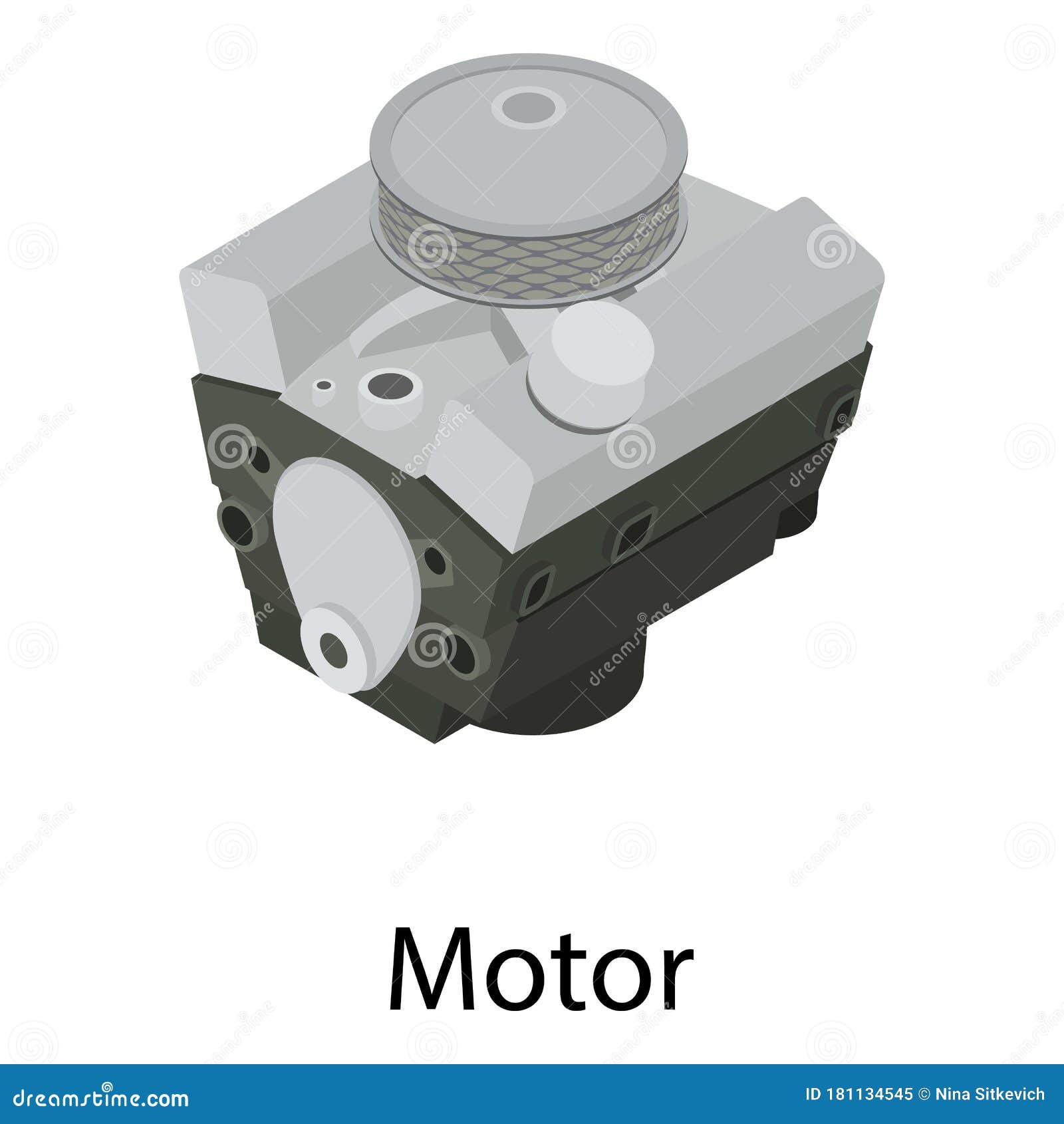 Car Motor Icon, Isometric Style Stock Vector - Illustration of repair ...