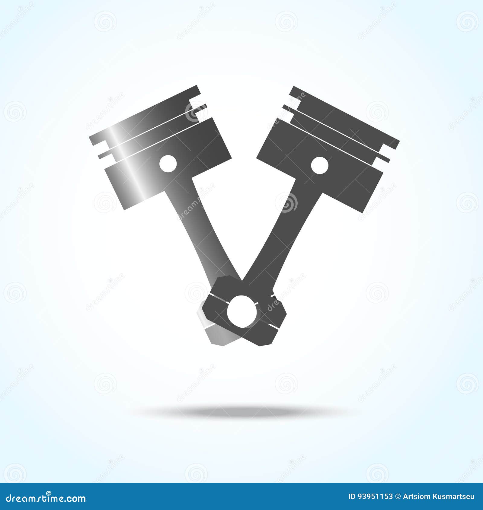 Car motor piston icon stock vector. Illustration of metal - 93951153