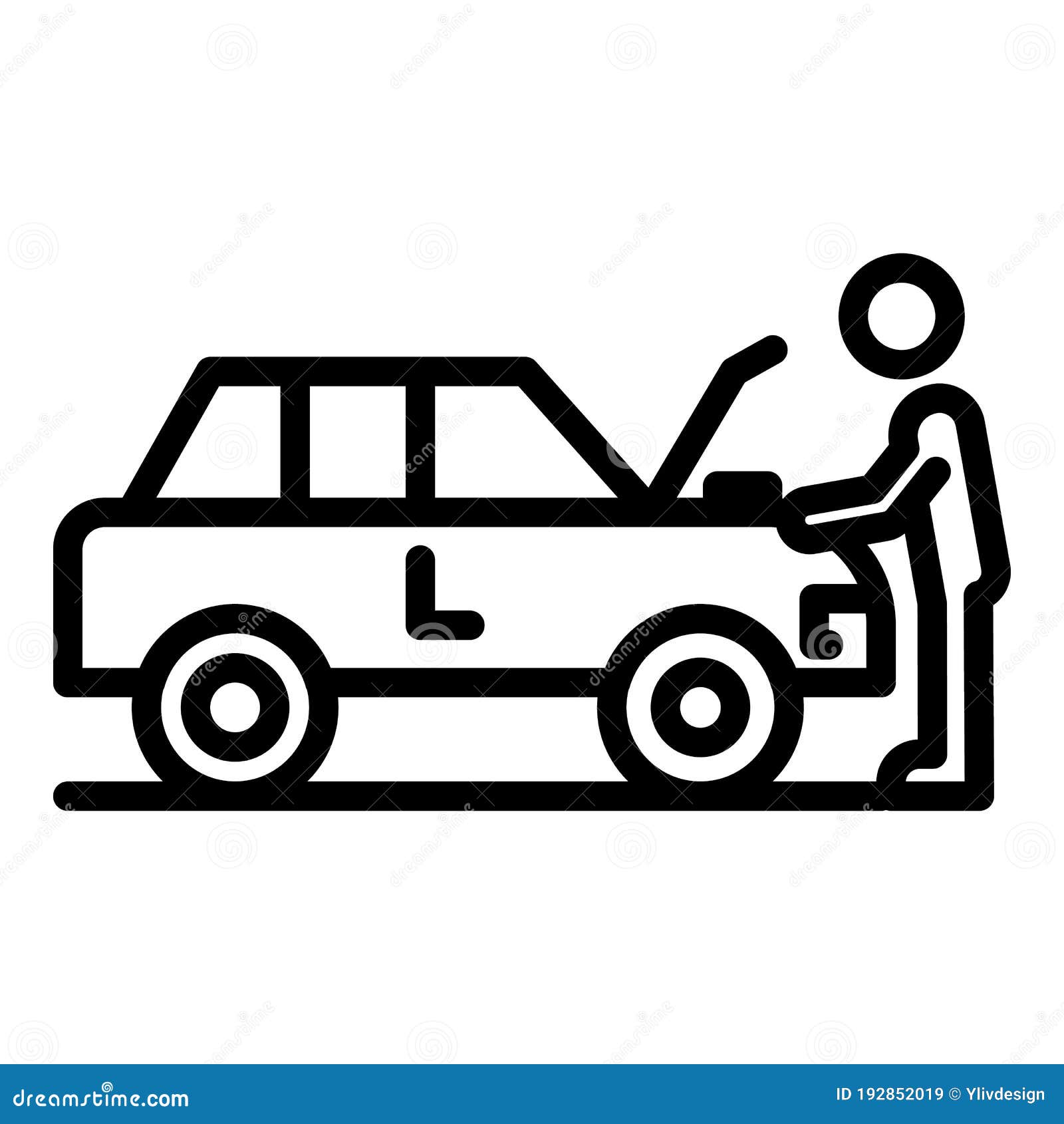 Car Motor Repair Icon, Outline Style Stock Vector - Illustration of ...