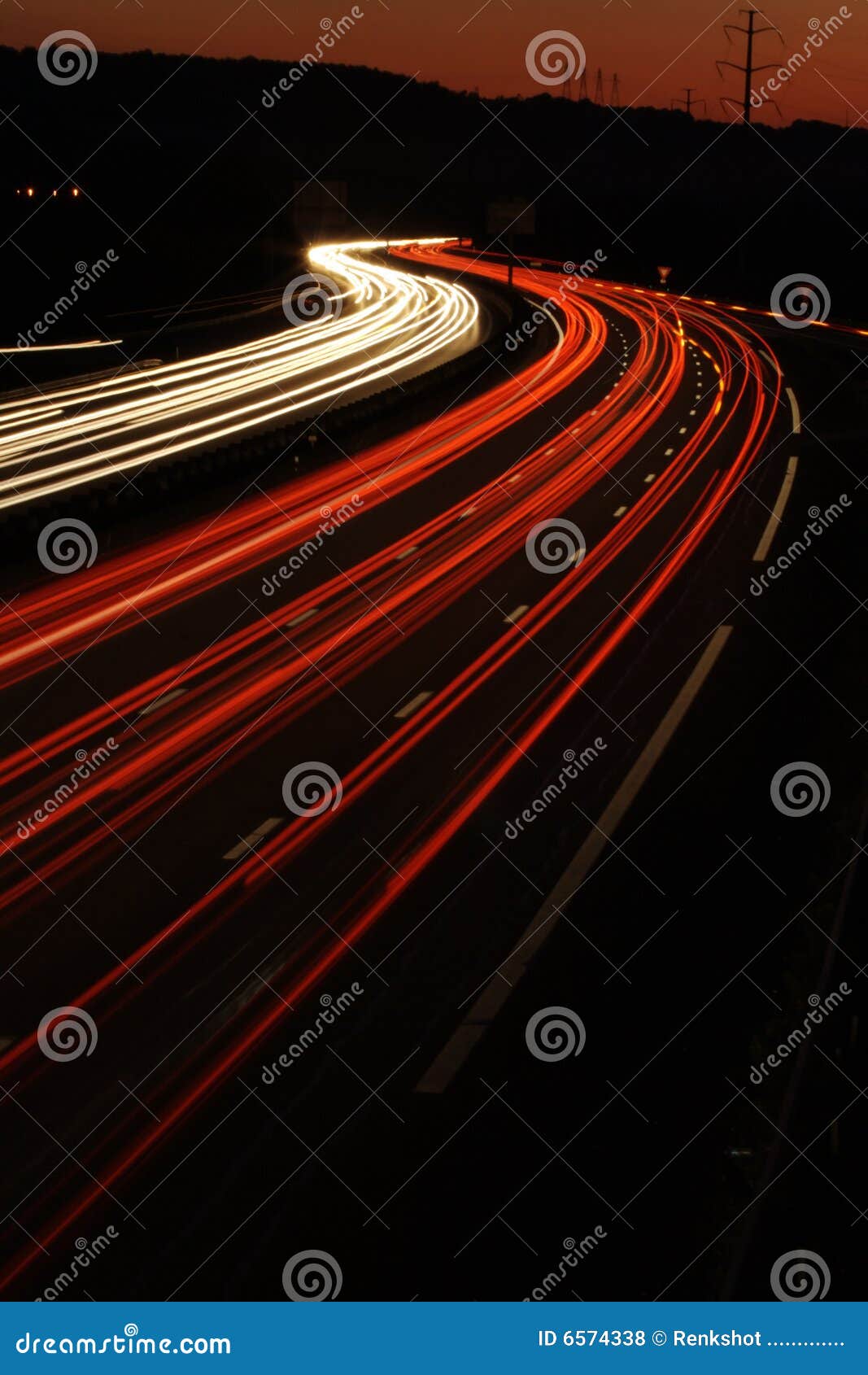 Car in the Motorway Lights stock photo. Image of motion - 6574338