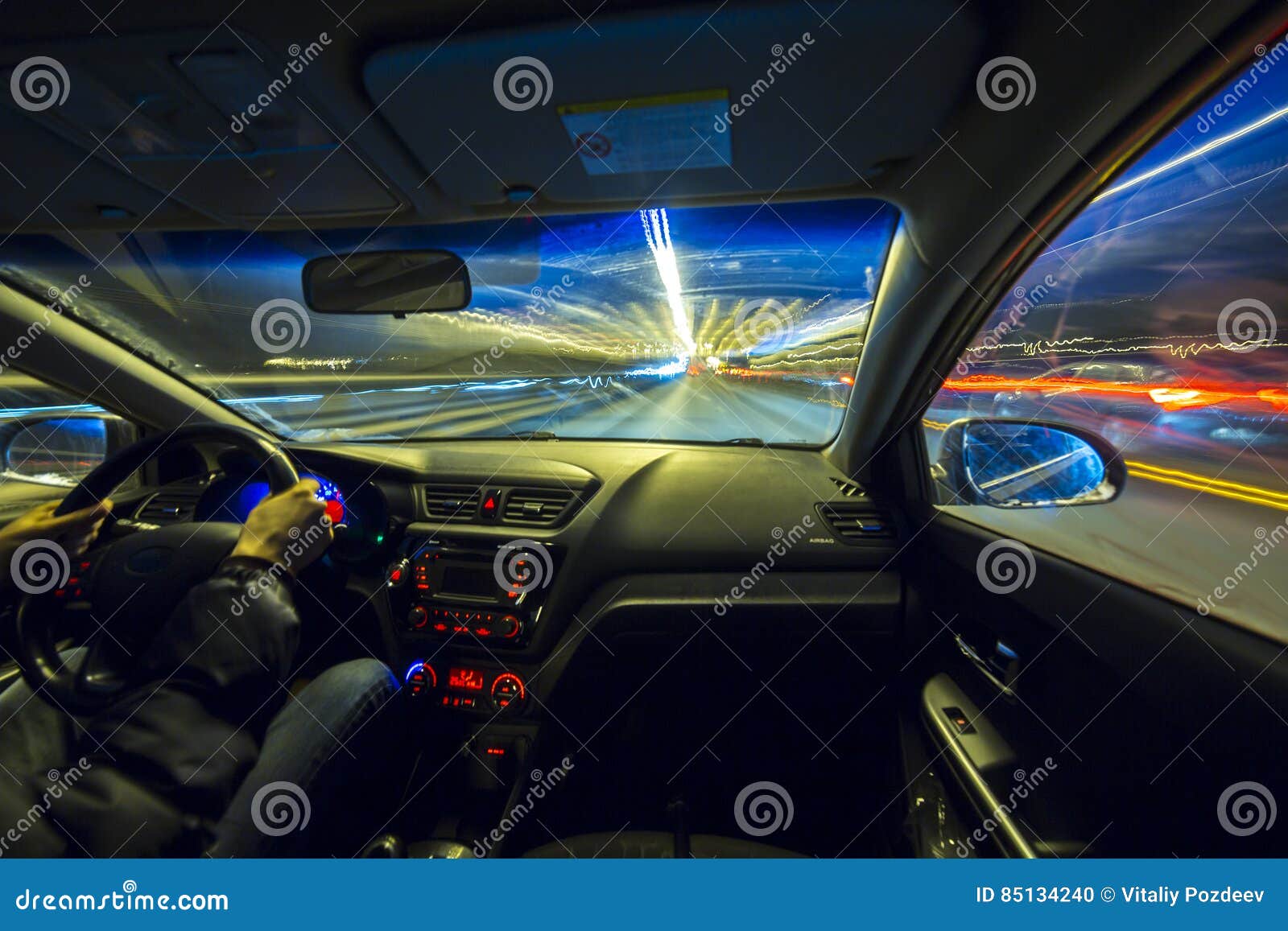 The Car Moves at Great Speed. Stock Photo - Image of faster, bright ...