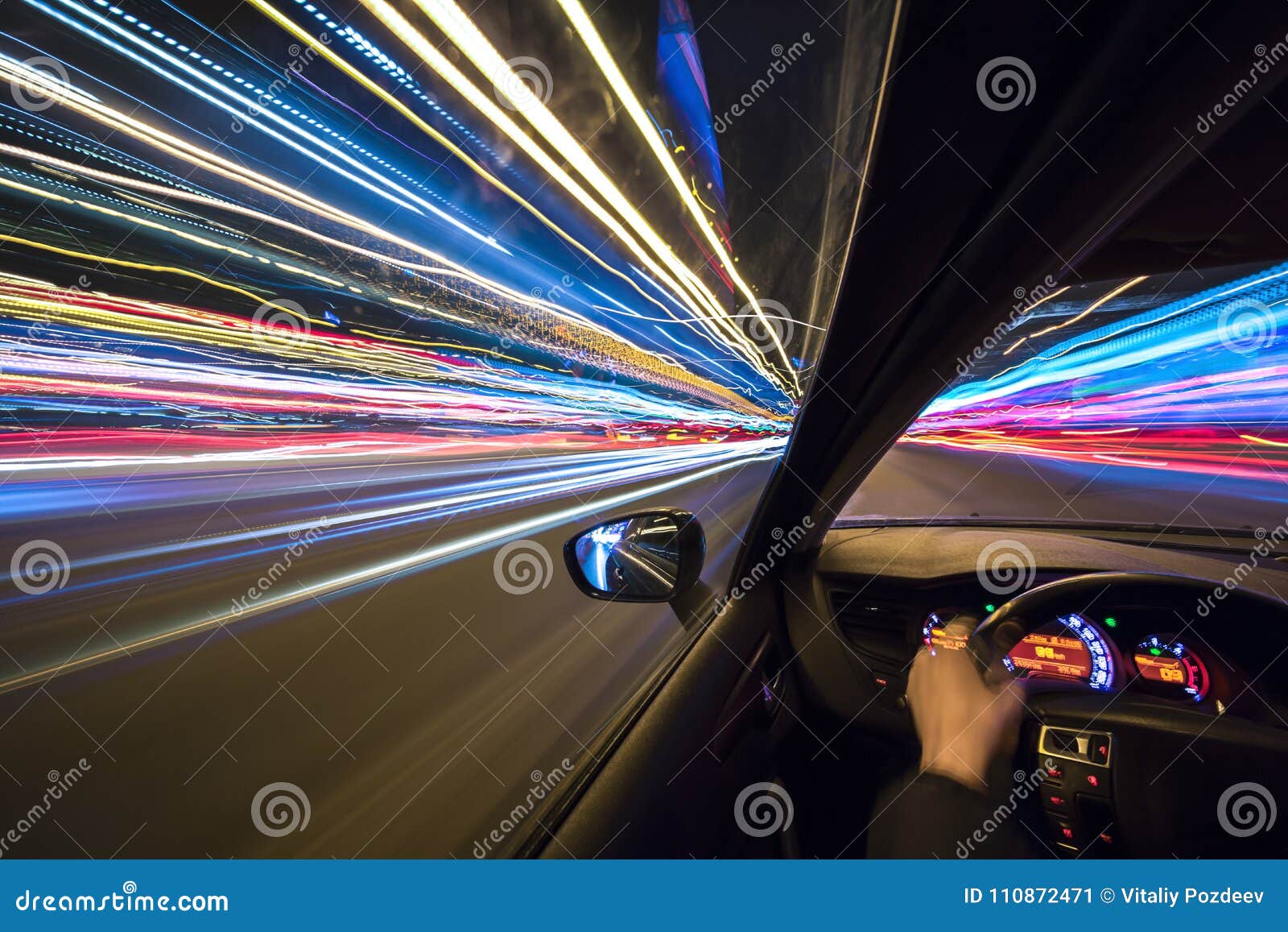 The Car Moves at Great Speed. Stock Image - Image of driver, futuristic ...