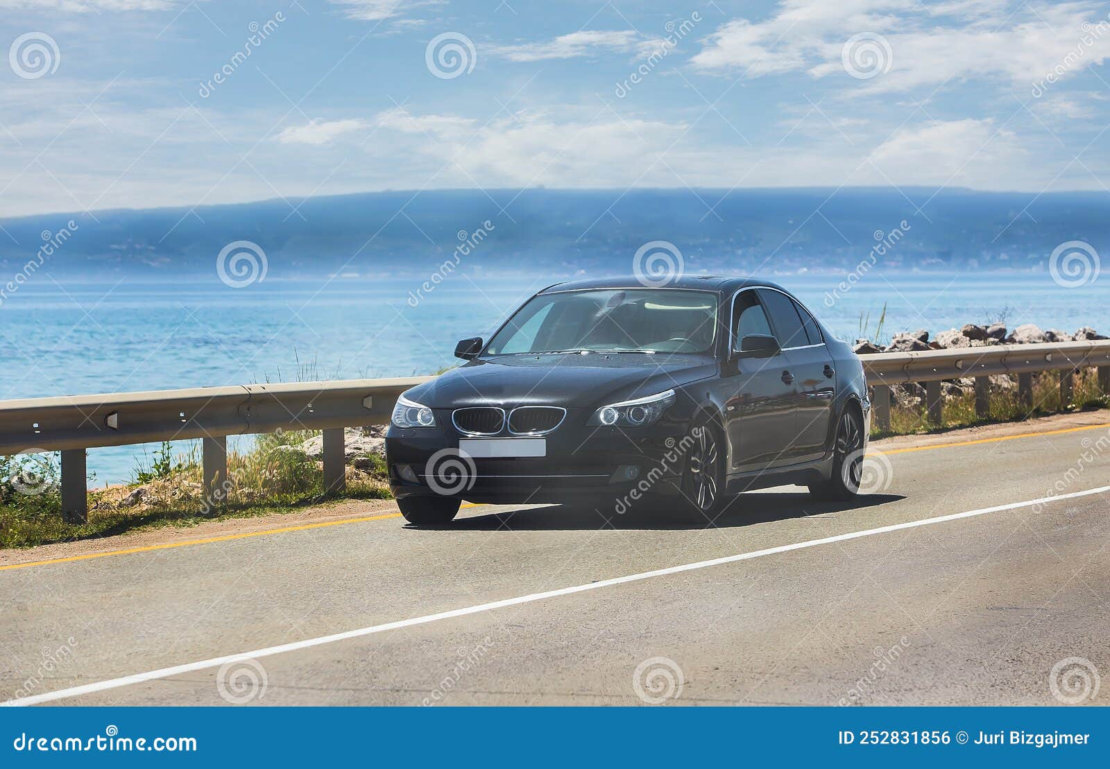 Car is Moving Along the Seashore Stock Photo - Image of traffic ...