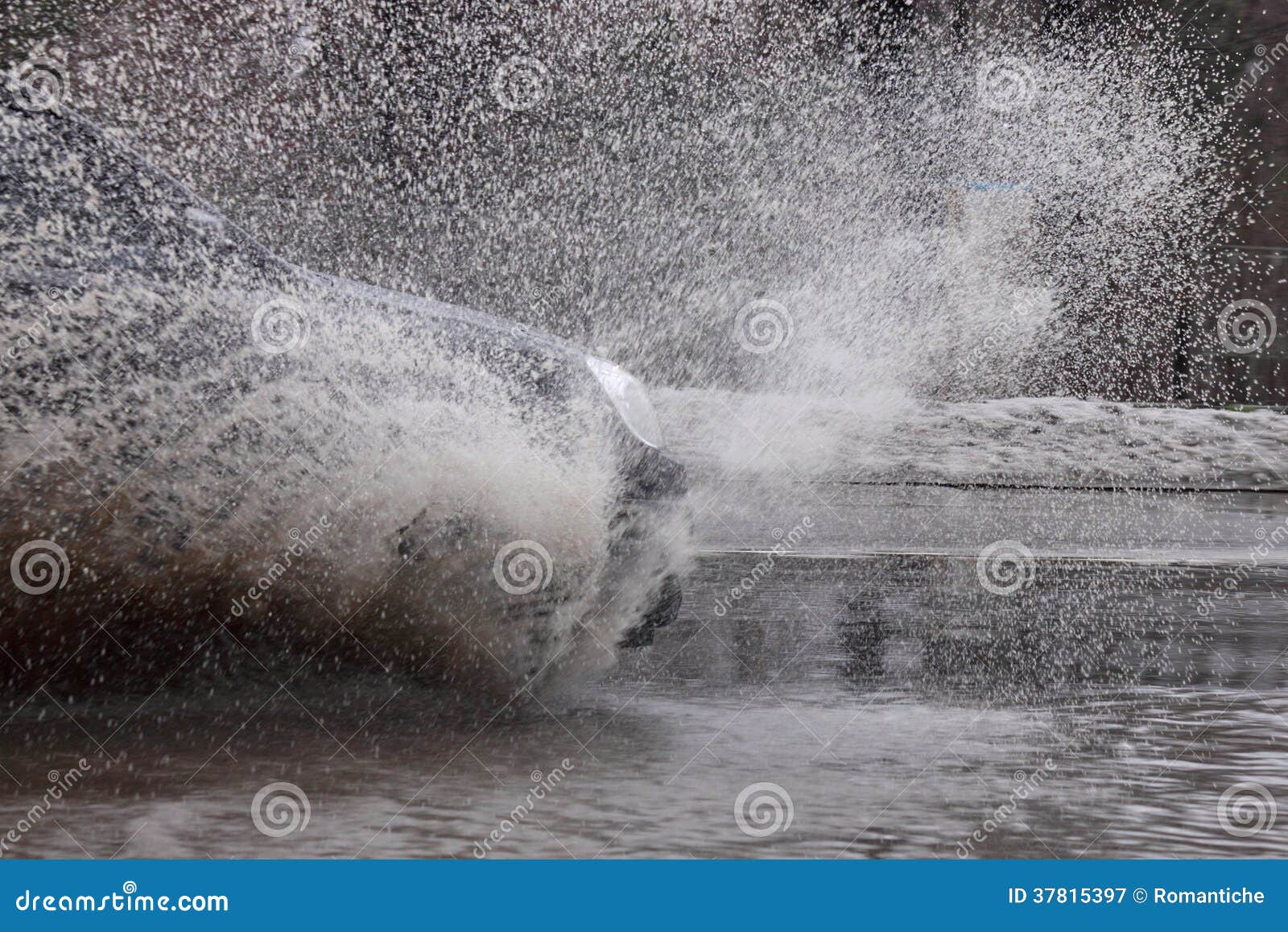 Car moving at flood stock image. Image of moving, disaster - 37815397