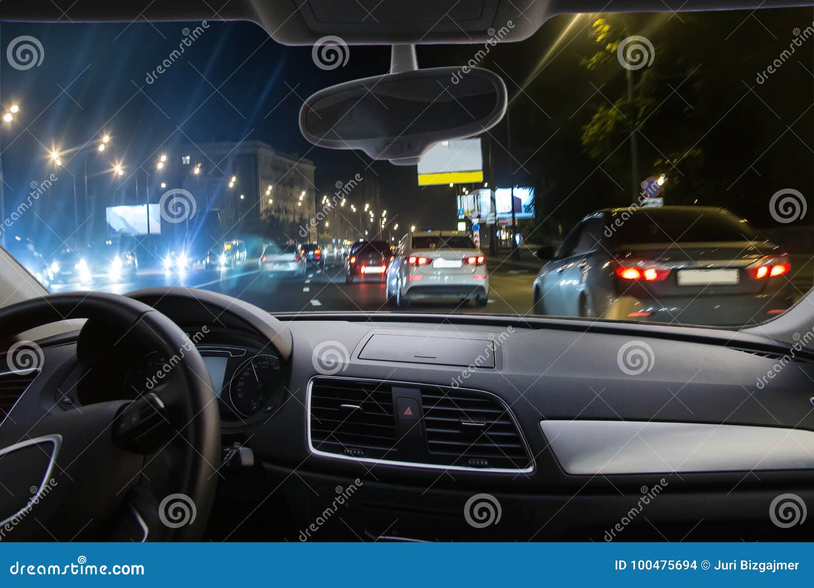 Car Moving on Highway at Night Stock Photo - Image of drinking, action ...