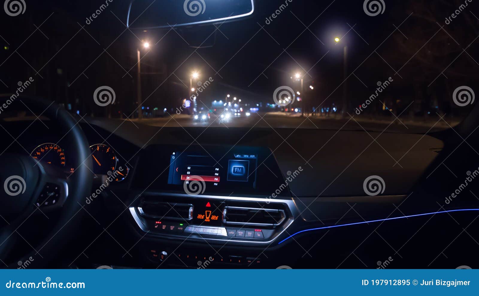 Car Moving on Highway at Night Stock Image - Image of multiple, people ...