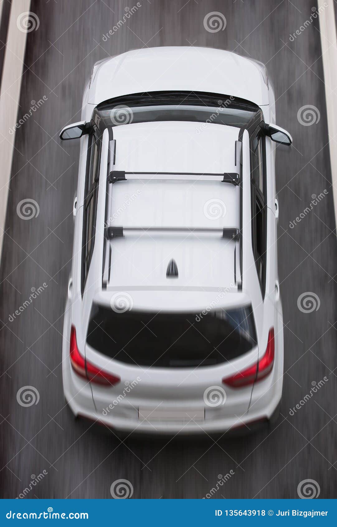 Car Moving on a Multi-lane Highway Top View Stock Photo - Image of life ...
