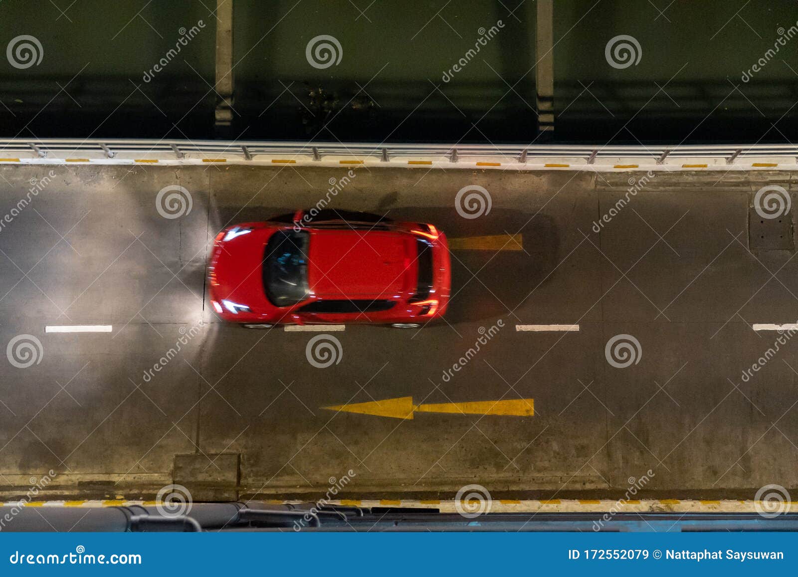 Car Moving Out of Parking Lot with Motion Blur Stock Image - Image of ...