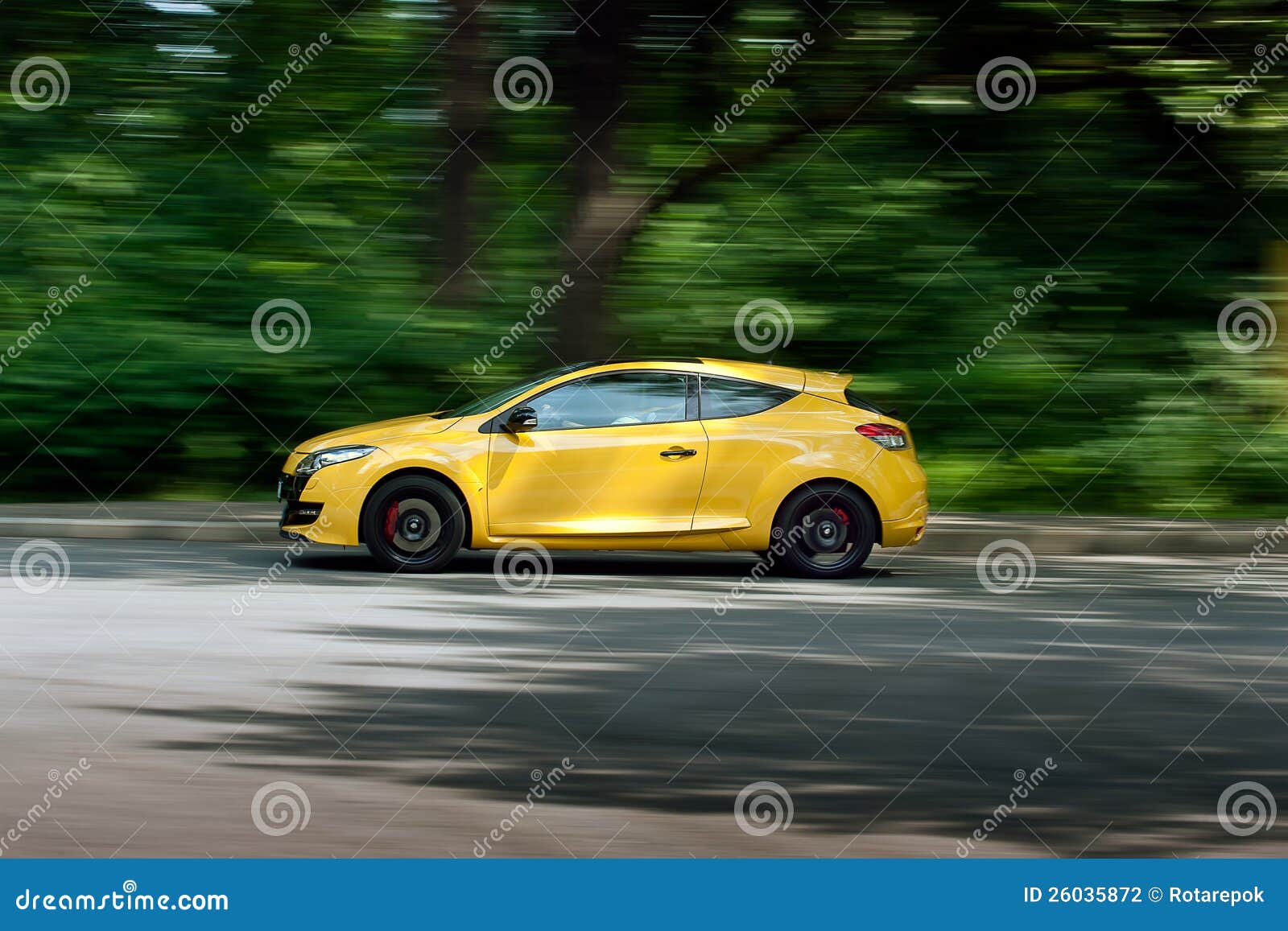 Car moving on the road stock photo. Image of sports, rhim - 26035872