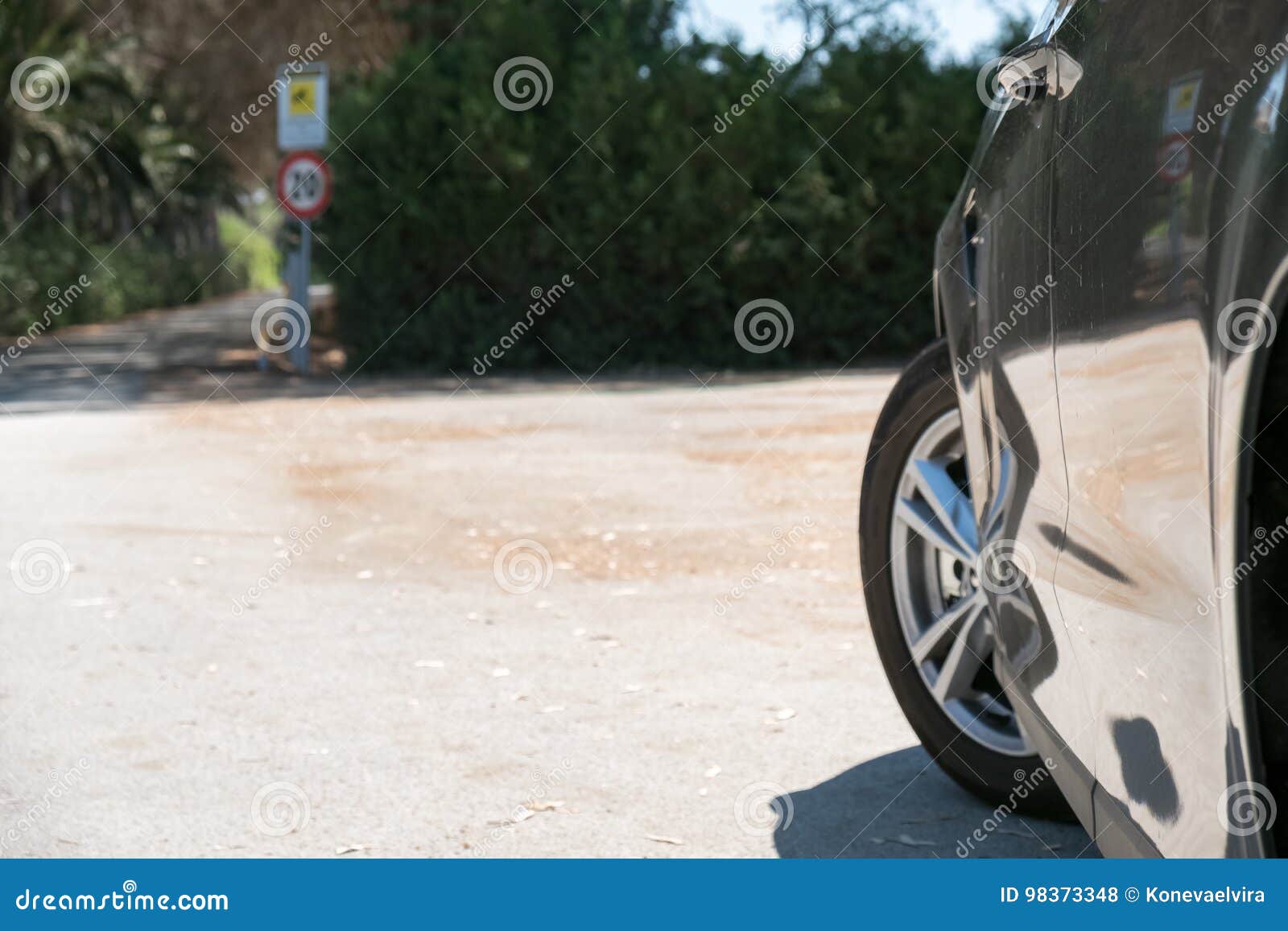 Car Moving Wheels Spinning Making Right Turn Stock Photo - Image of ...