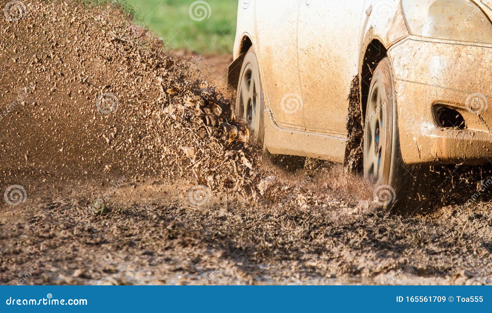 Rally Race Car on Muddy Road Stock Image - Image of autosports, country ...