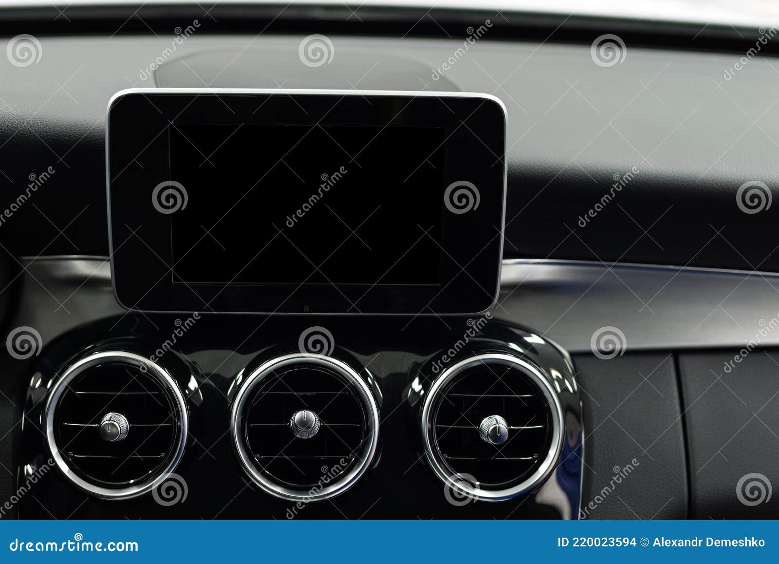 Car Multimedia Screen. Interior Detail. Stock Photo - Image of detail ...