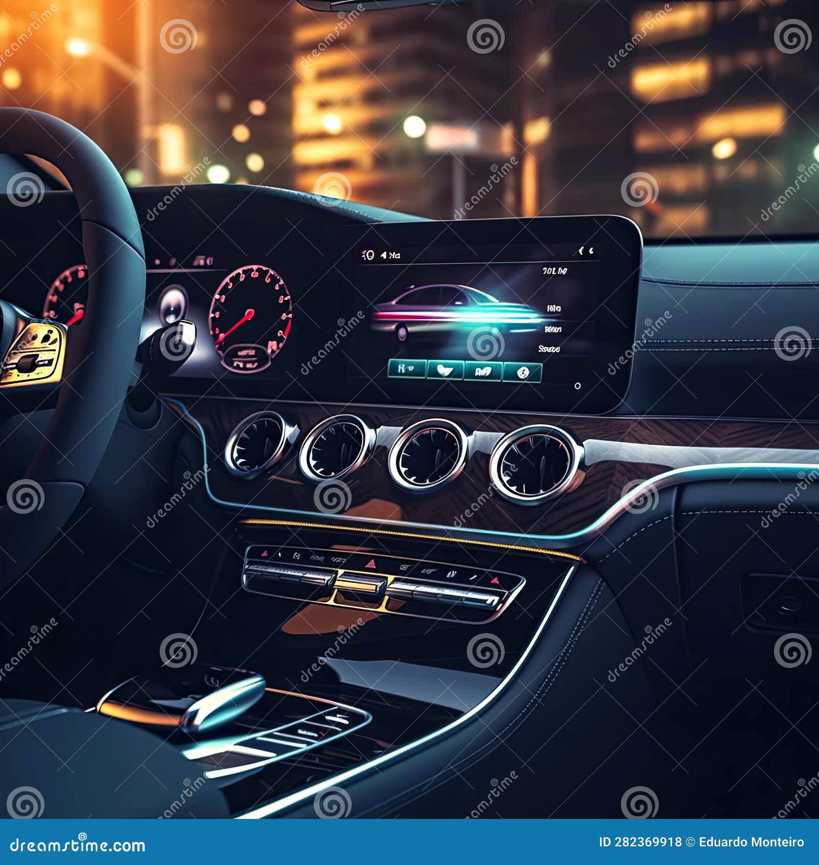 A car multimedia system stock illustration. Illustration of innovation ...