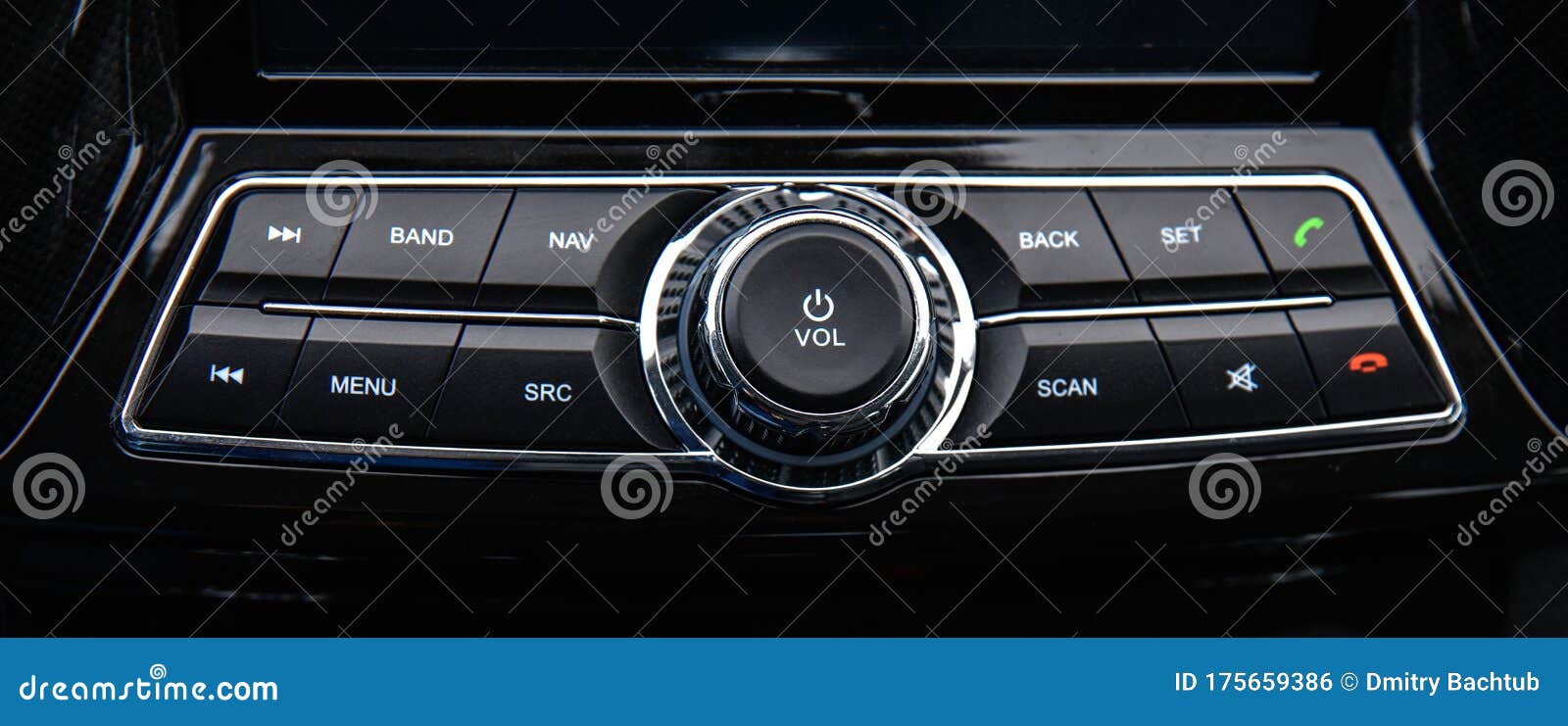 Car Multimedia Volume Control Stock Photo - Image of button ...