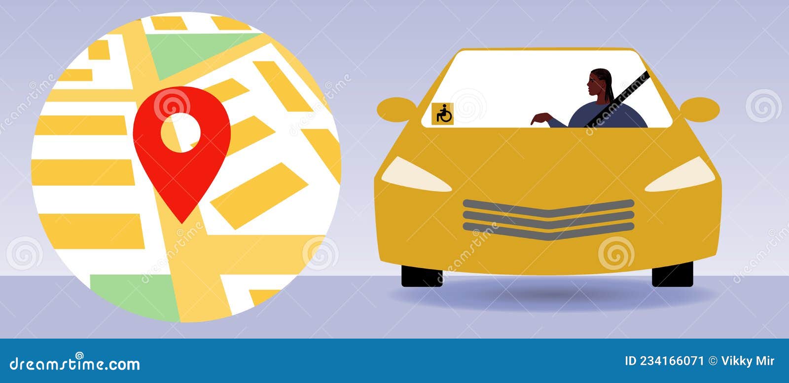 African Bus Driver Sitting At Steering Wheel. Cartoon Vector ...