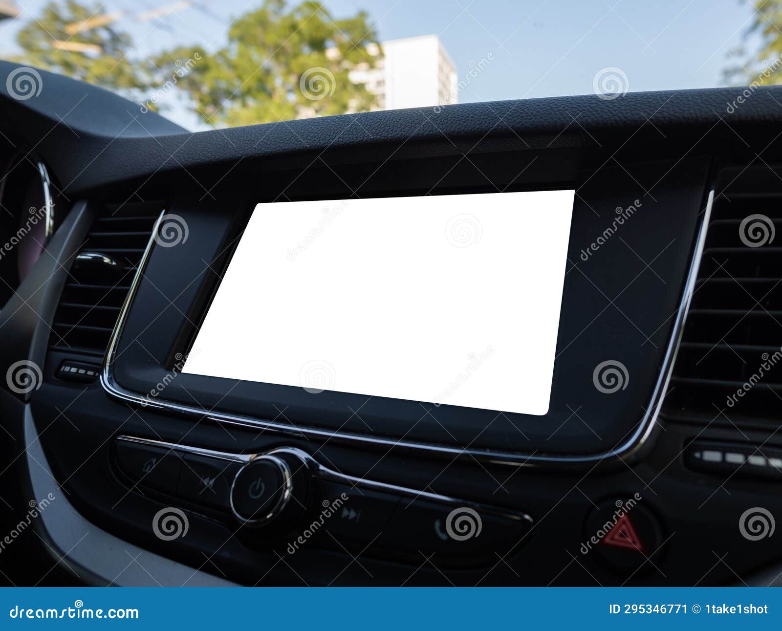 Car Navigation Screen Mockup with a Blank Space Stock Image - Image of ...