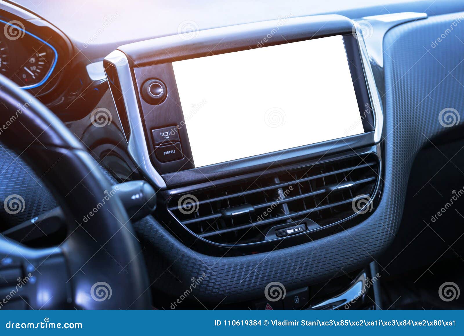 Car Navigation System Display Isolated for Mockup Stock Photo - Image ...