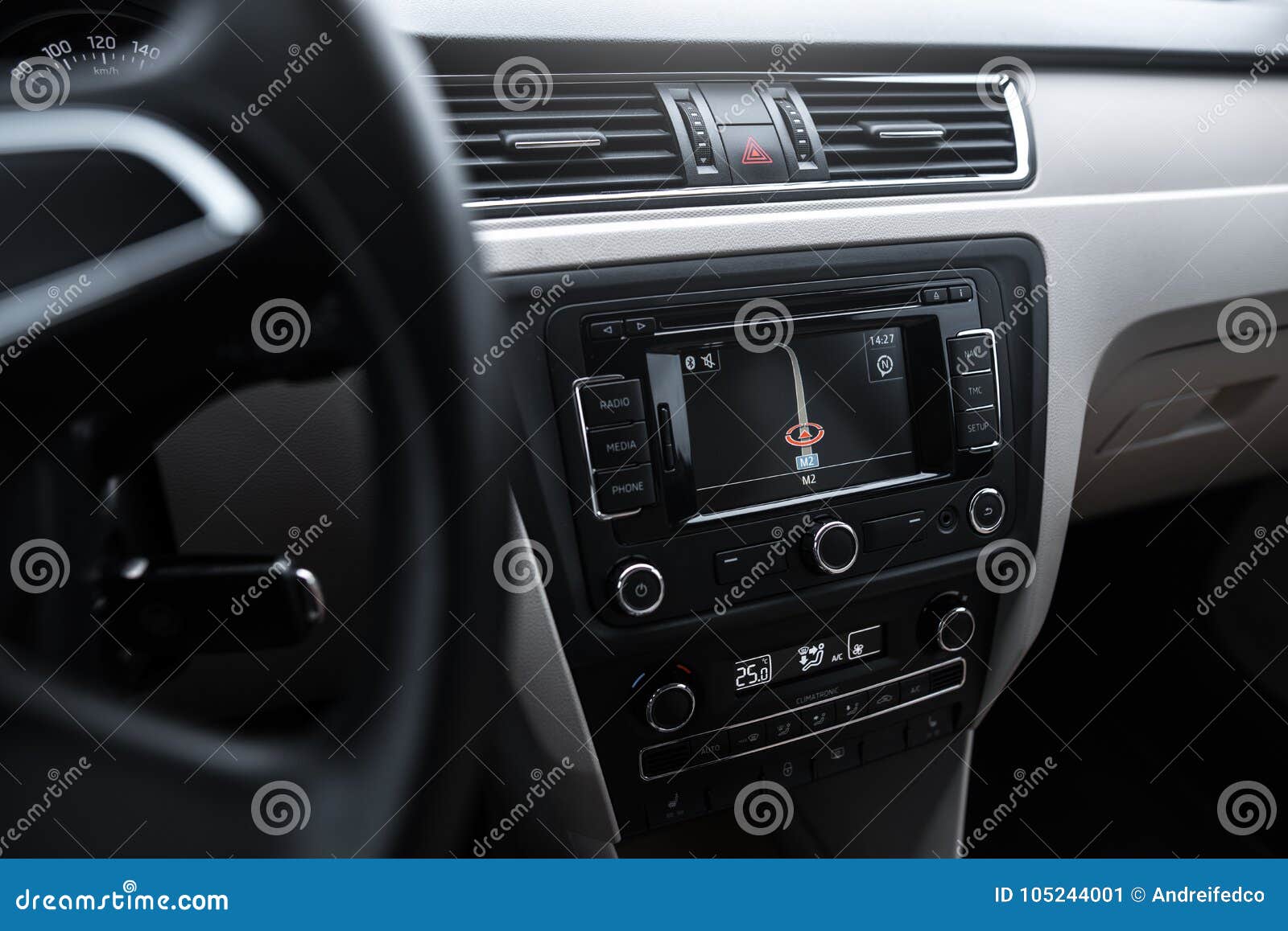 Car Navigation System in Modern Car Interior. Stock Image - Image of ...