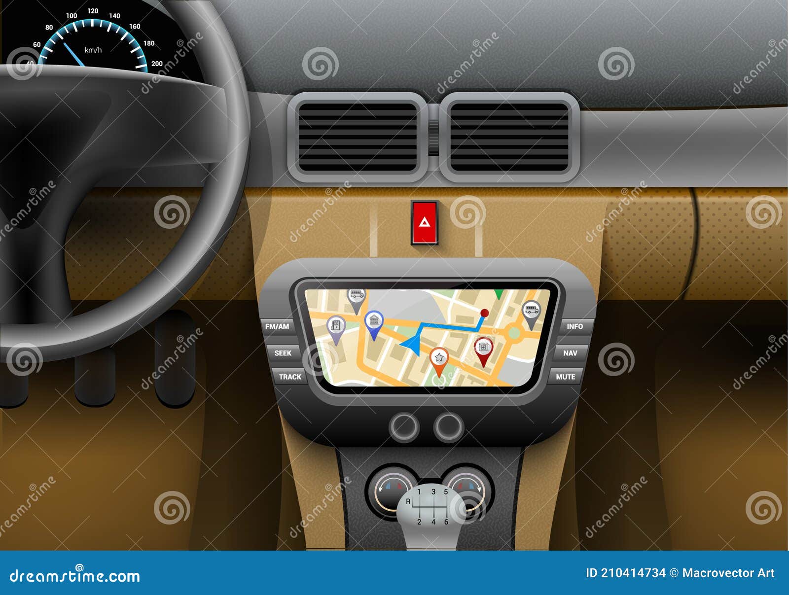 Car Navigation Syster stock vector. Illustration of black - 210414734
