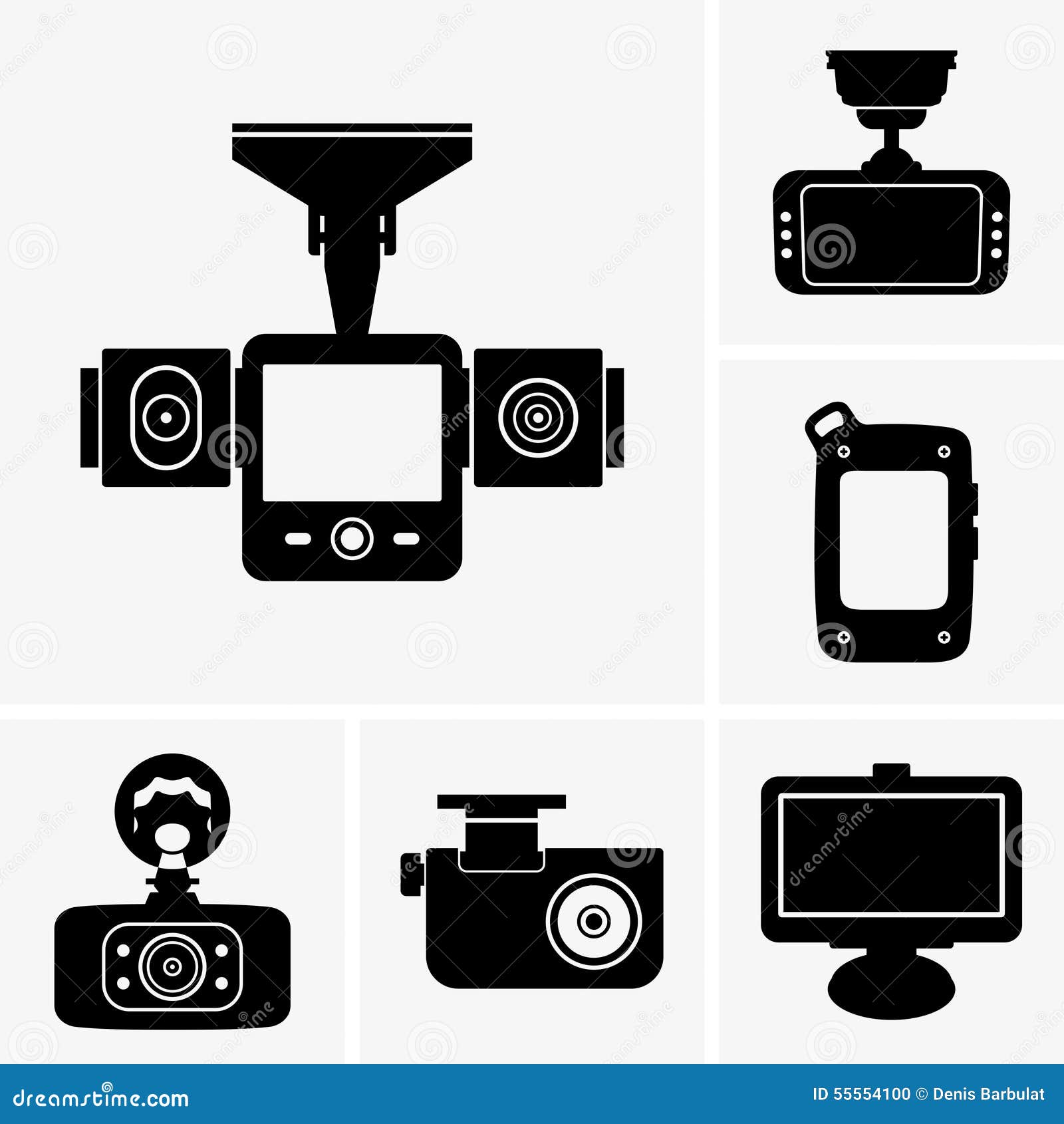 Car navigator & DVR stock vector. Illustration of vector - 55554100