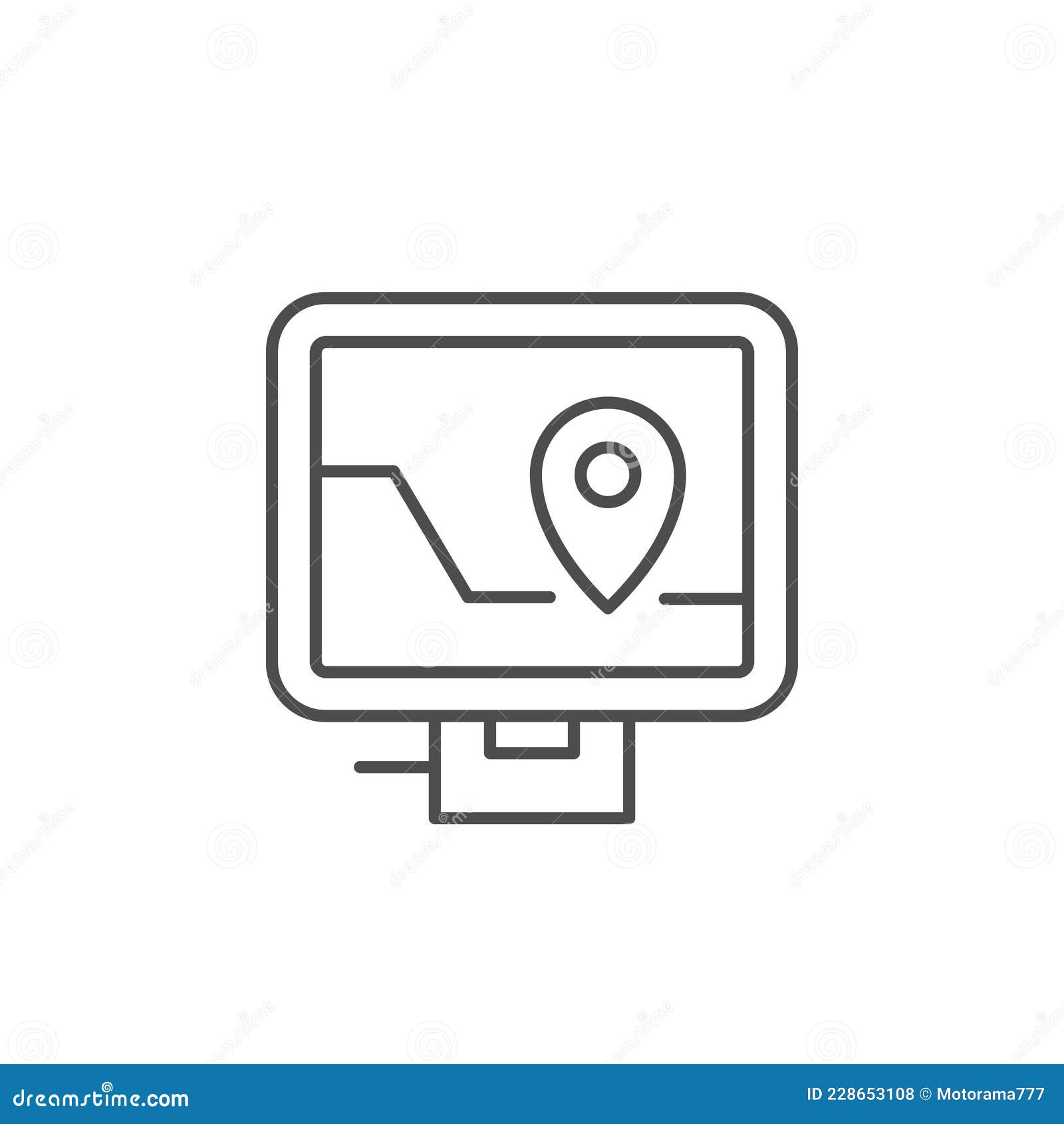 Car Navigator Line Outline Icon Stock Vector - Illustration of service ...