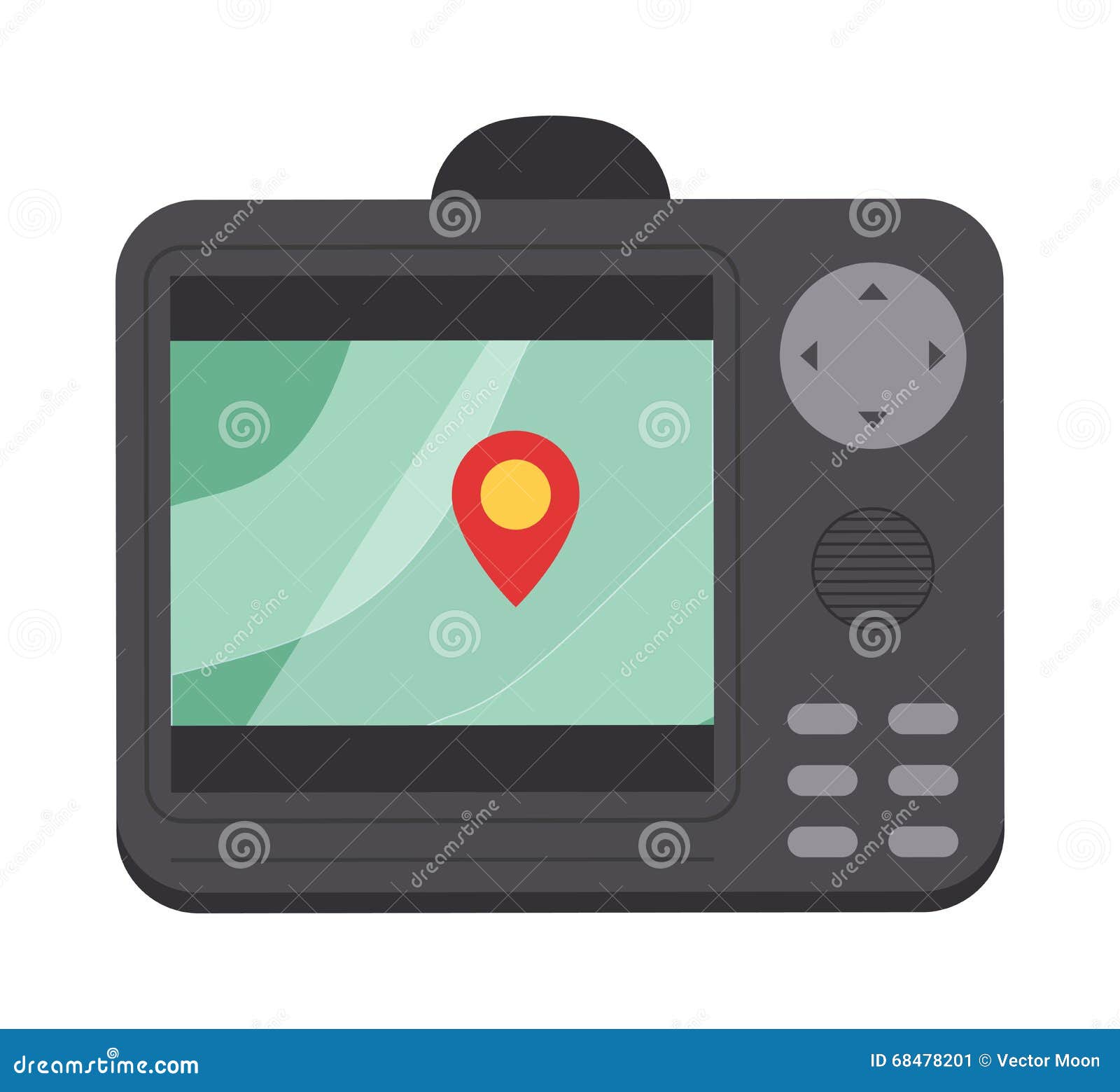 Car Navigator Mobile Gps Navigation Vector Flat Illustration. Stock ...