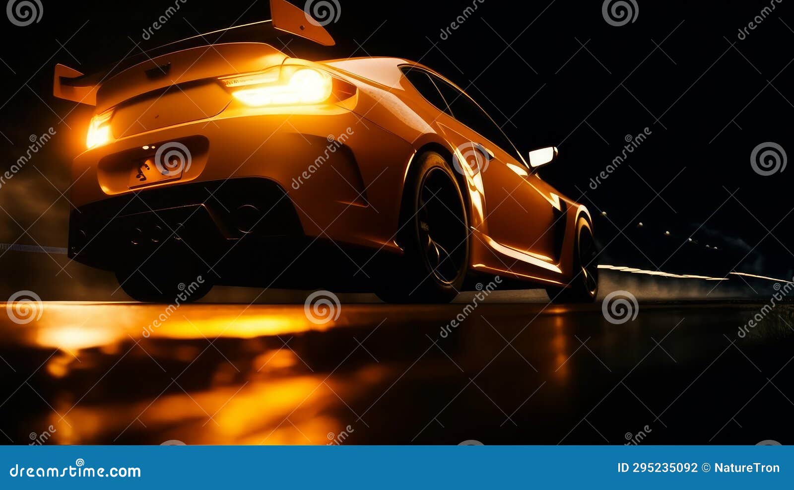 Car Lights on the Night Car in the Night Generative AI Stock ...