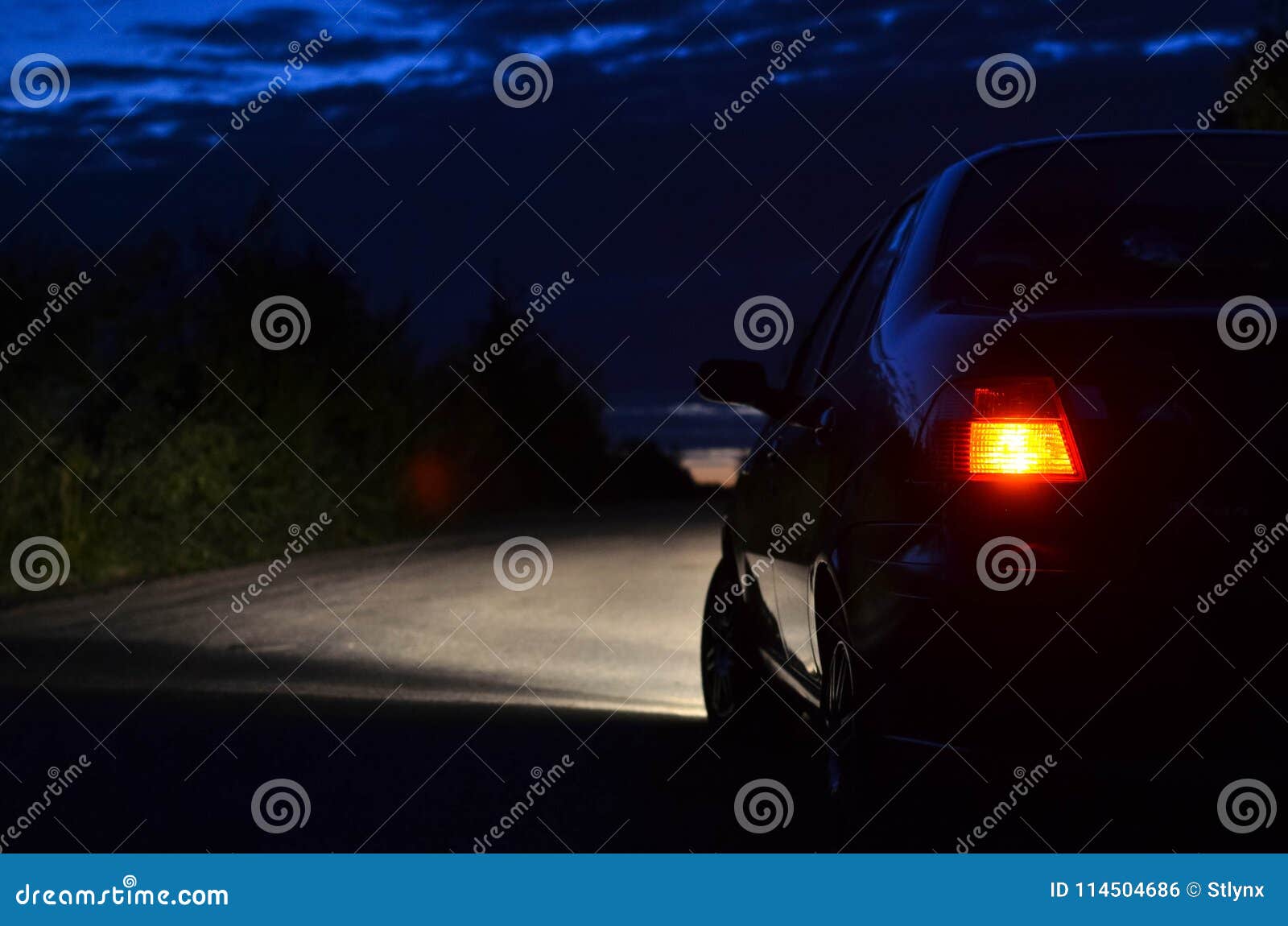 Car at Night , Rear View with Blur Effect Stock Photo - Image of speed ...