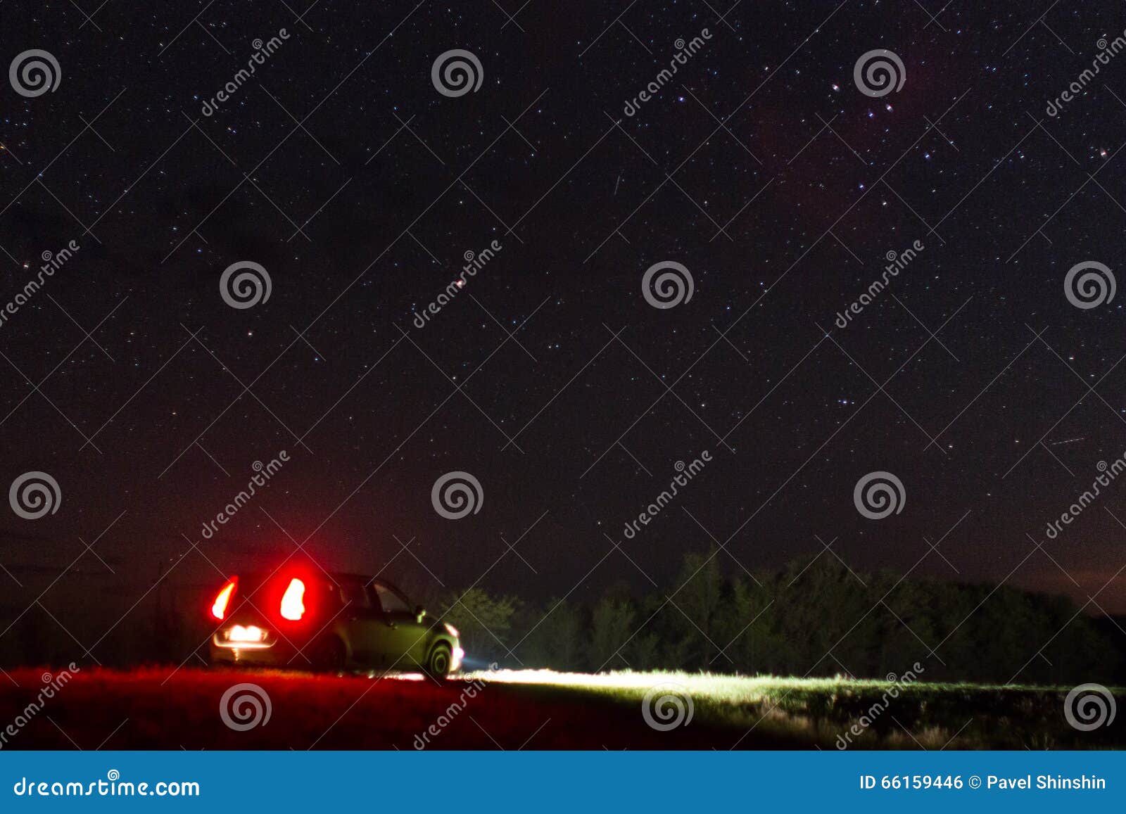 Car and night sky stock photo. Image of stars, light - 66159446