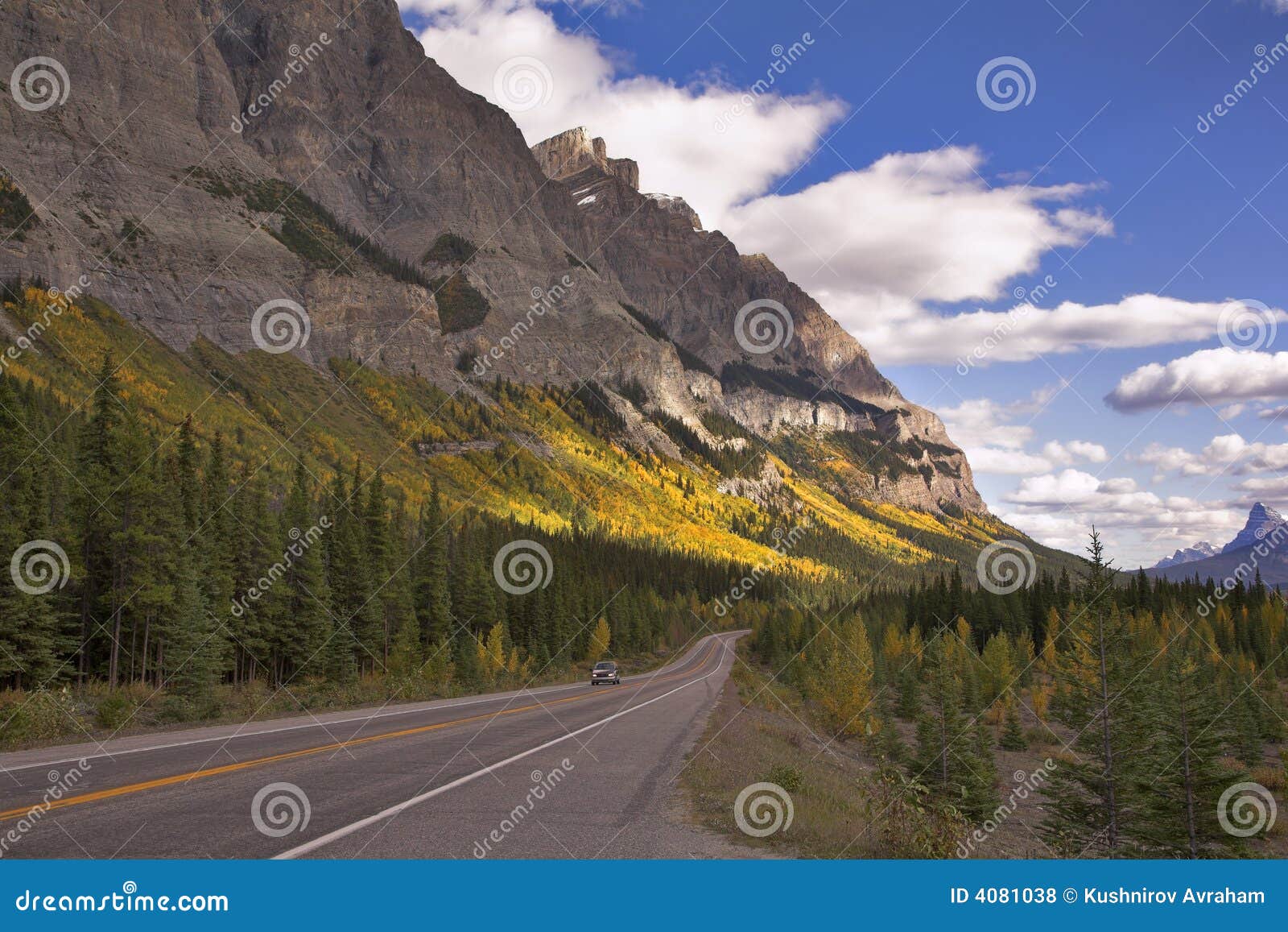The the Car on Northern Road. I Stock Photo - Image of blue, color: 4081038