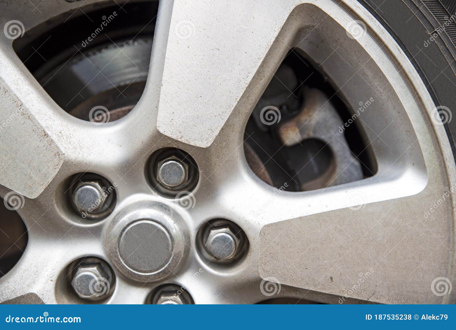 Car Nuts on a Wheel, Close-up Stock Photo - Image of modern, automobile ...