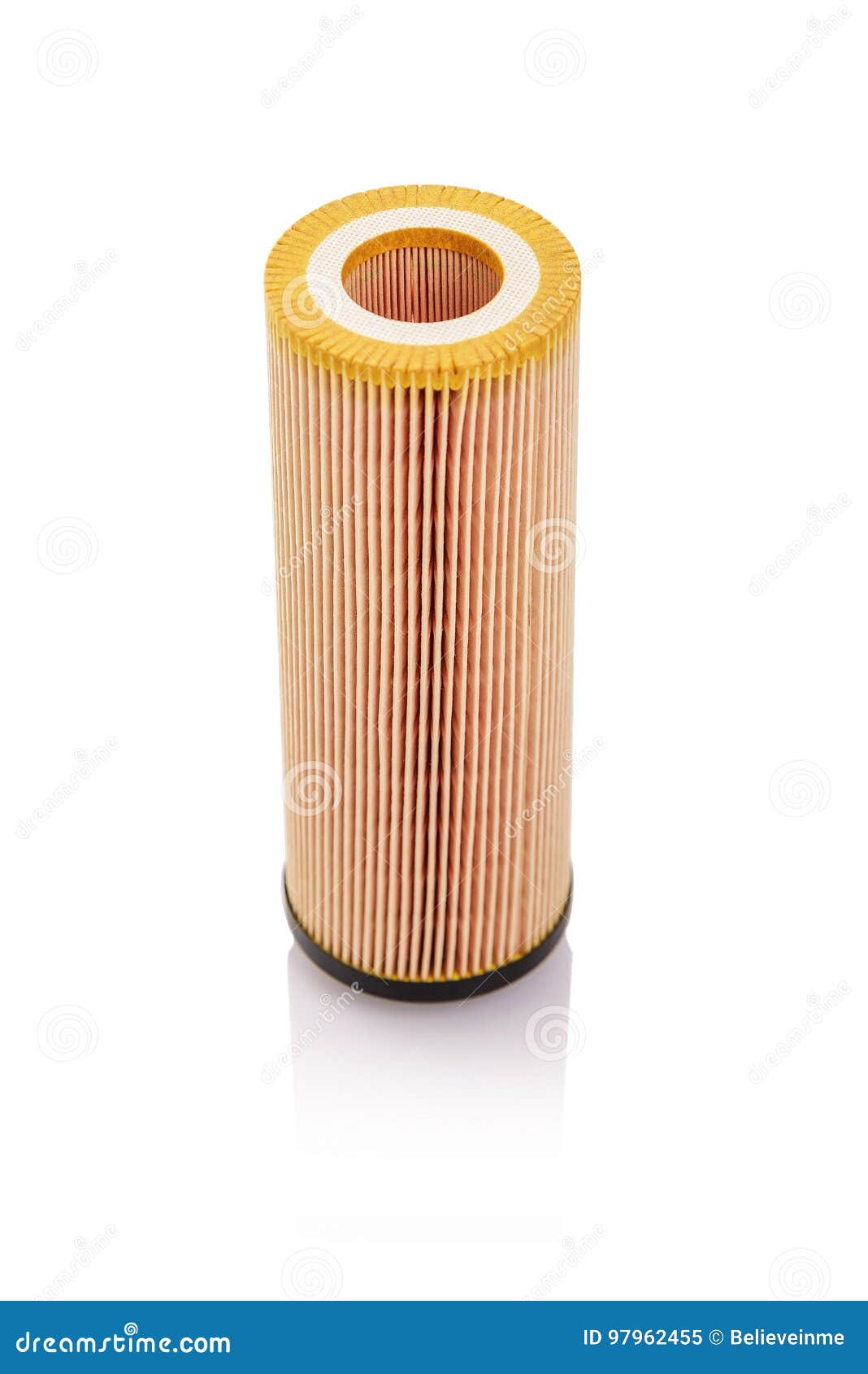 Car Oil Filter Isolated on White Background. Stock Image - Image of ...