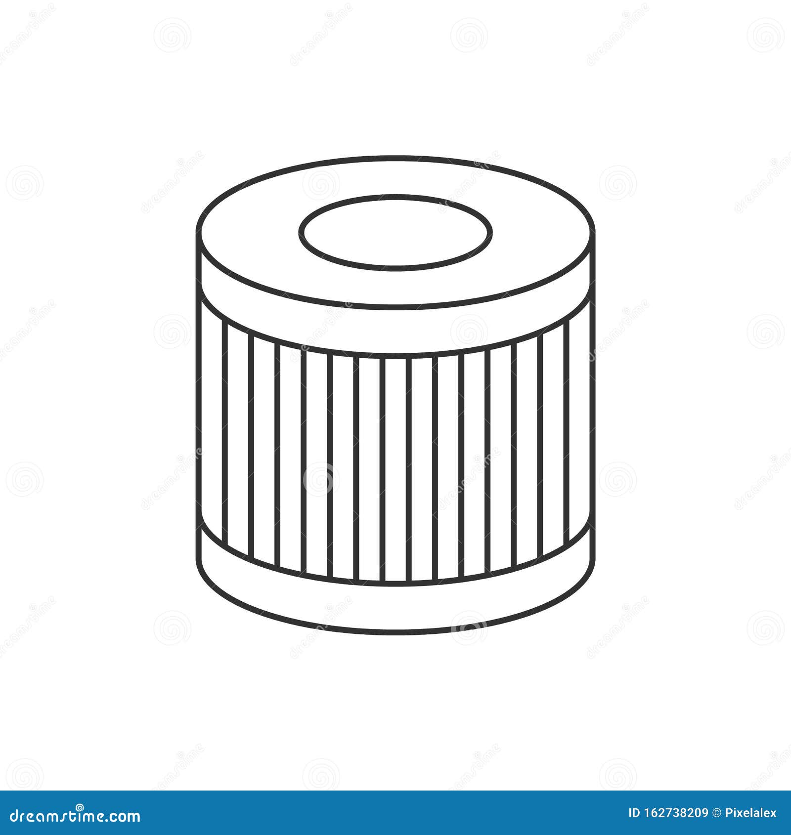 Car Oil Filter Linear Icon on White Background Stock Vector ...