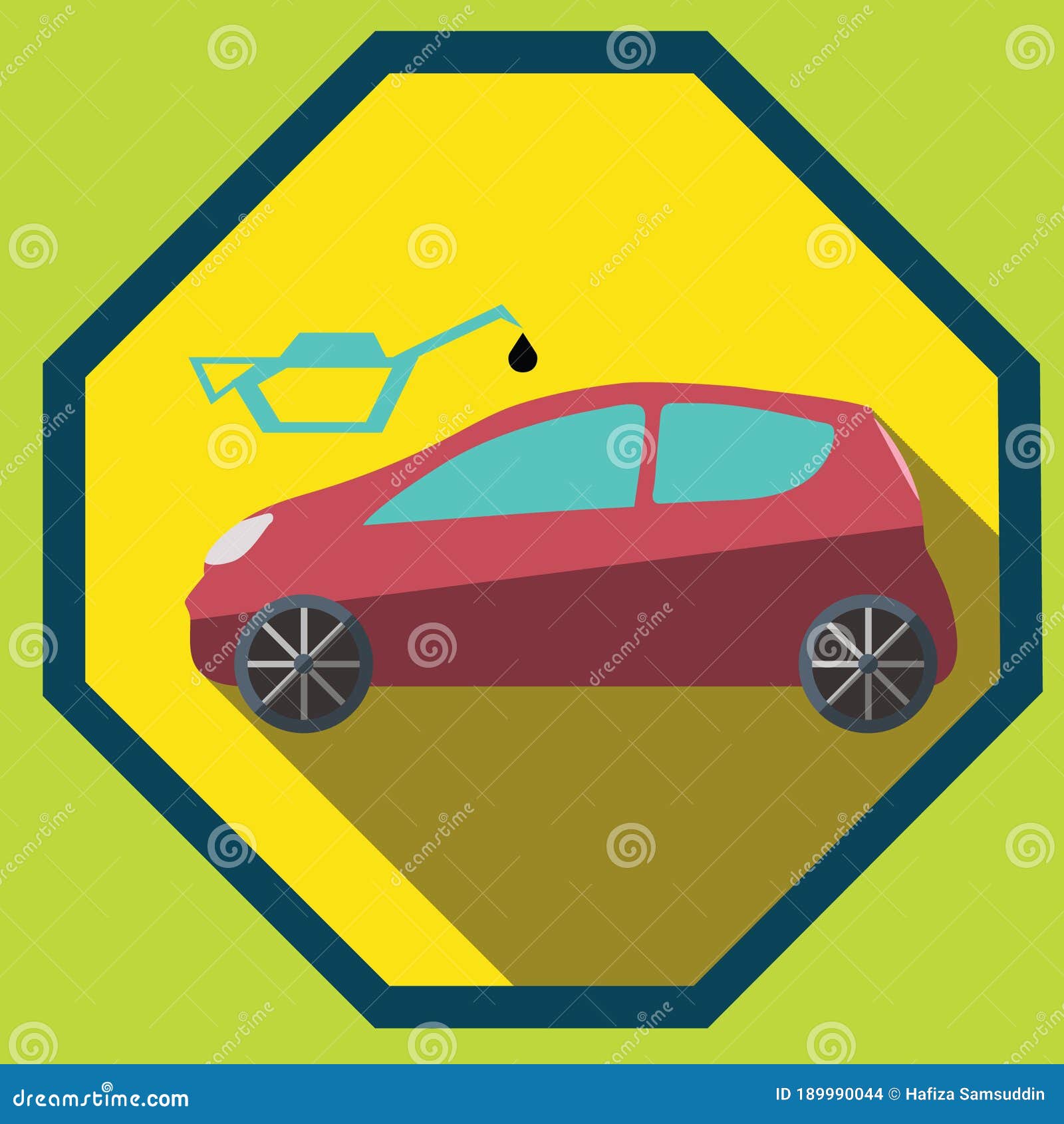 Car and Oil. Vector Illustration Decorative Design Stock Vector ...