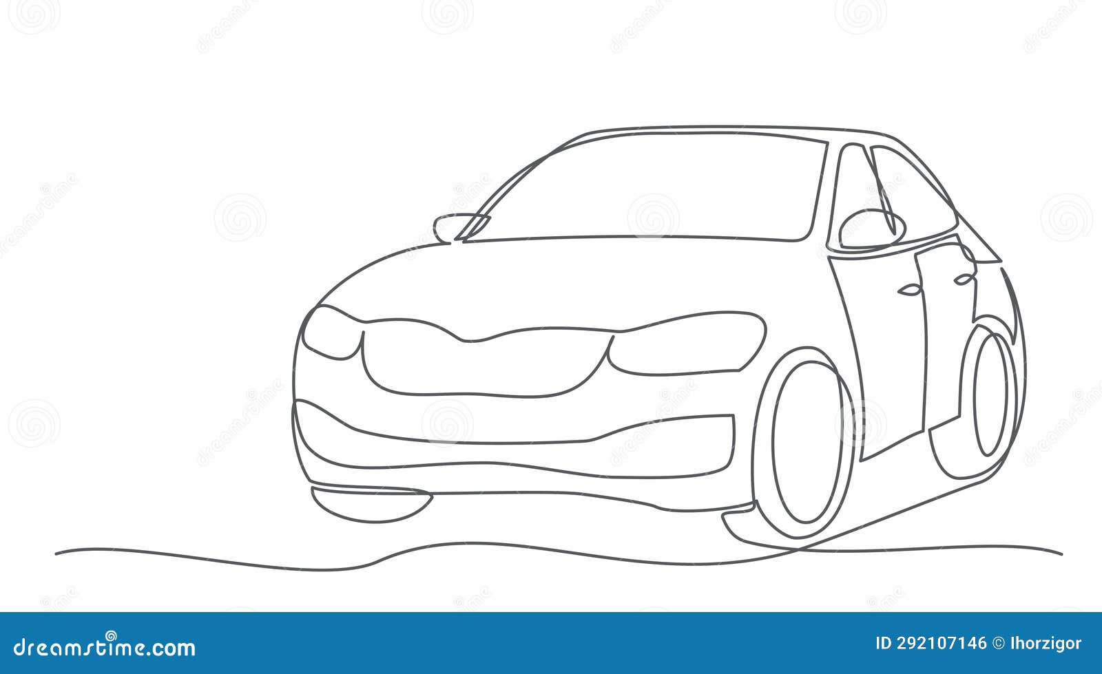 Car One Line Drawing Isolated on White Background Stock Vector ...