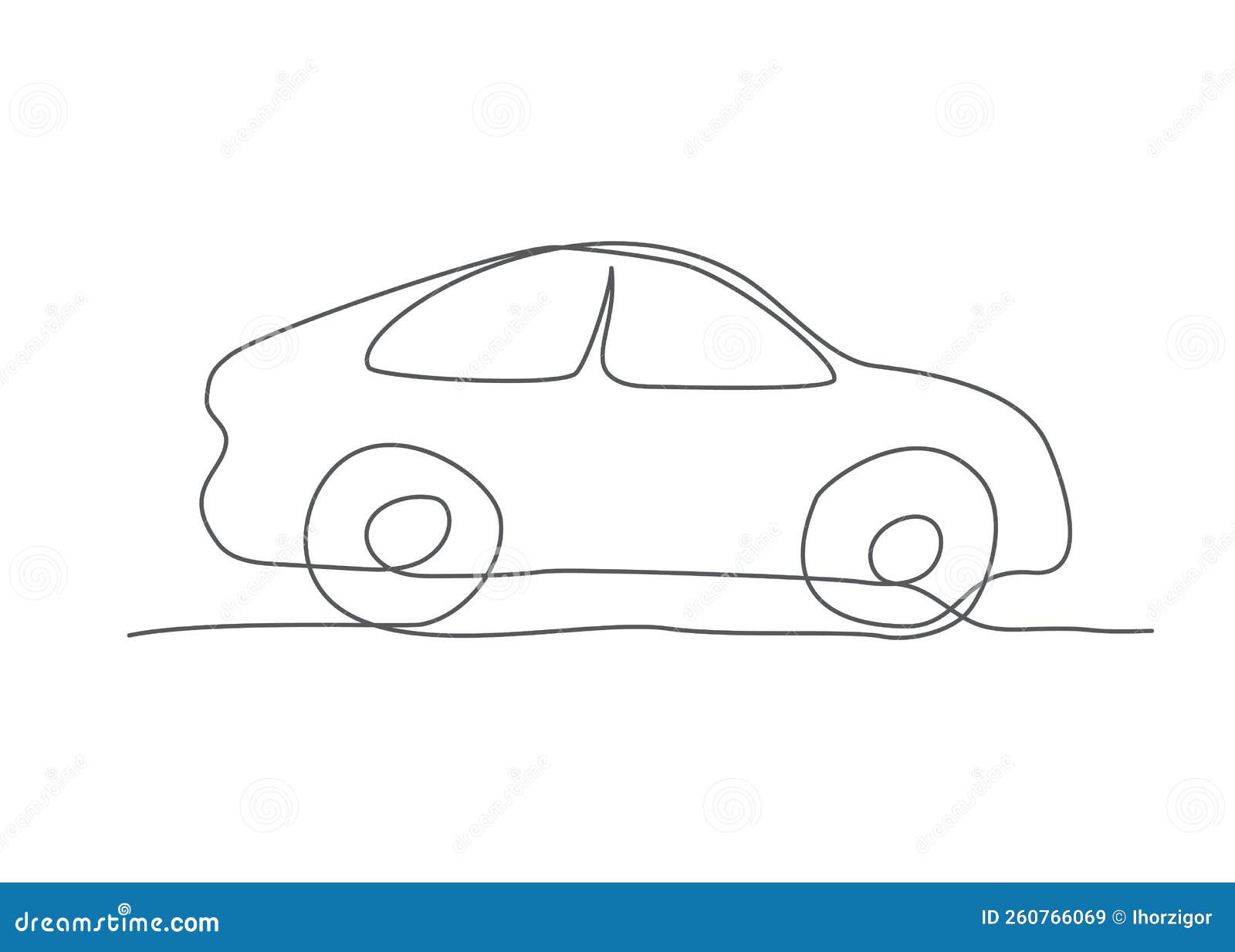Car One Line Drawing on White Background Stock Vector - Illustration of ...