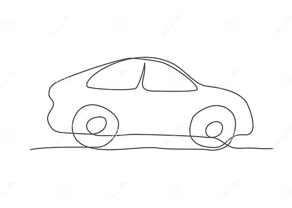 Car One Line Drawing on White Background Stock Vector - Illustration of ...