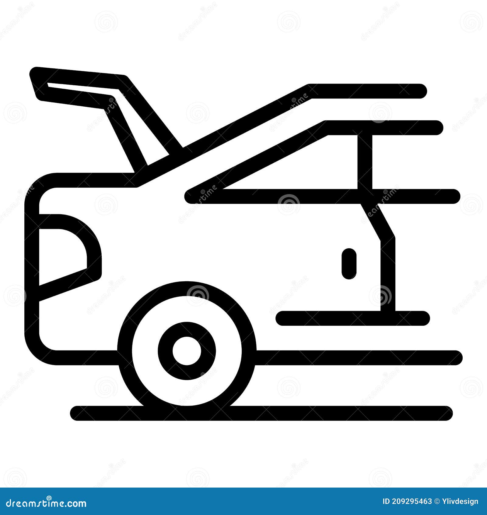 Car with Open Boot Icon, Outline Style Stock Vector - Illustration of ...