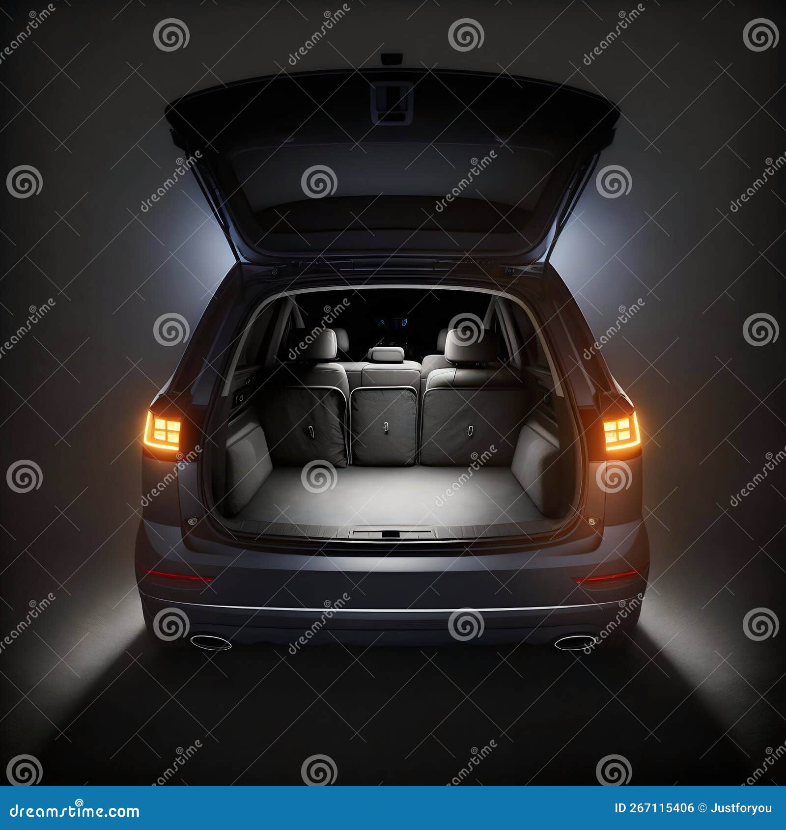 Car Open Empty Trunk. Generative AI Stock Illustration - Illustration ...