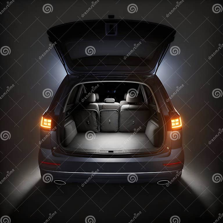 Car Open Empty Trunk. Generative AI Stock Illustration - Illustration ...