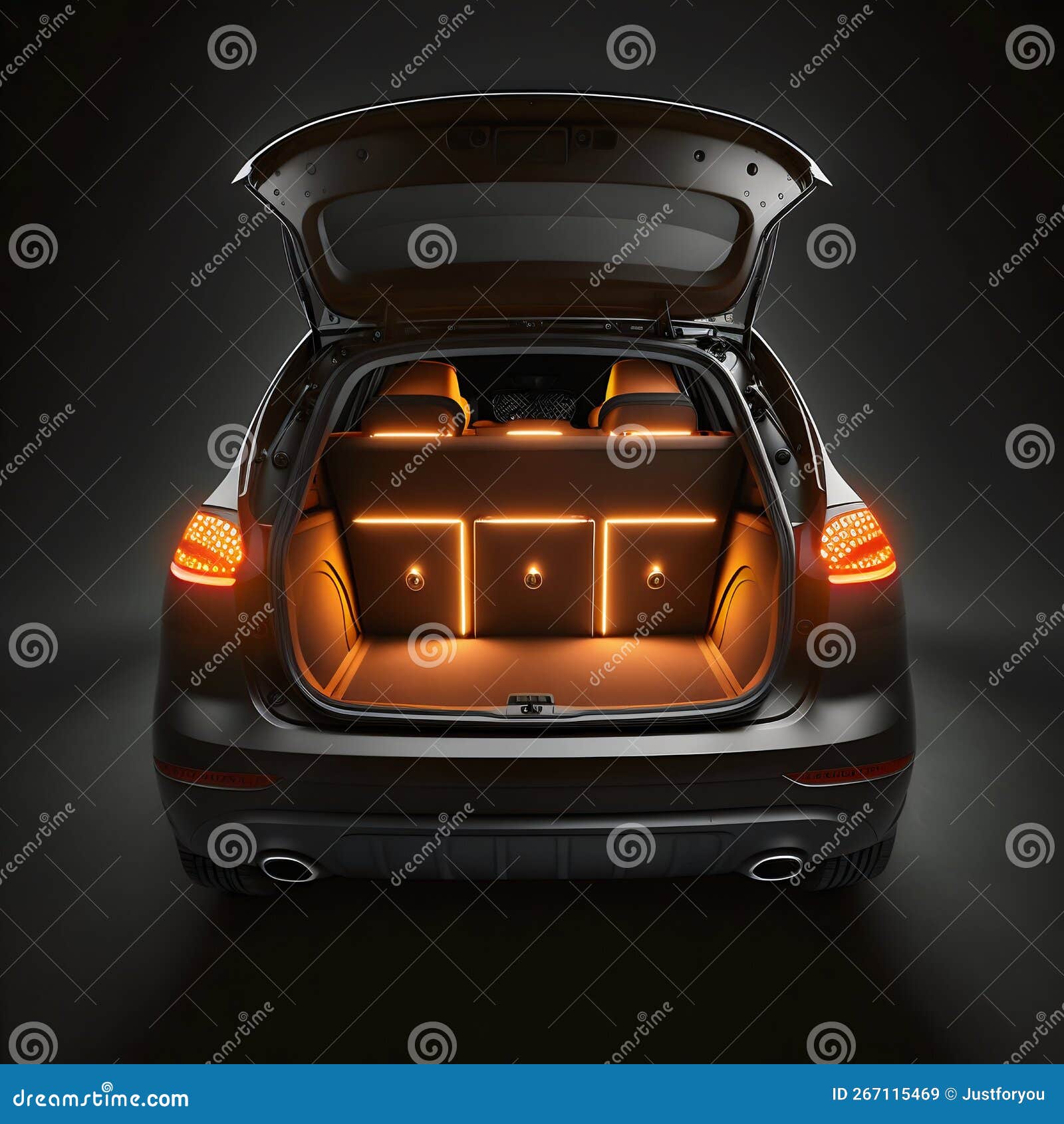 Car Open Empty Trunk. Generative AI Stock Illustration - Illustration ...