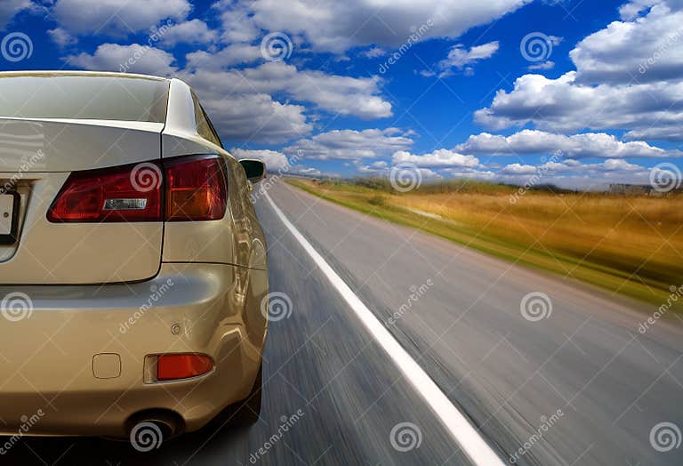 Car on open highway stock image. Image of clouds, roadway - 10916469