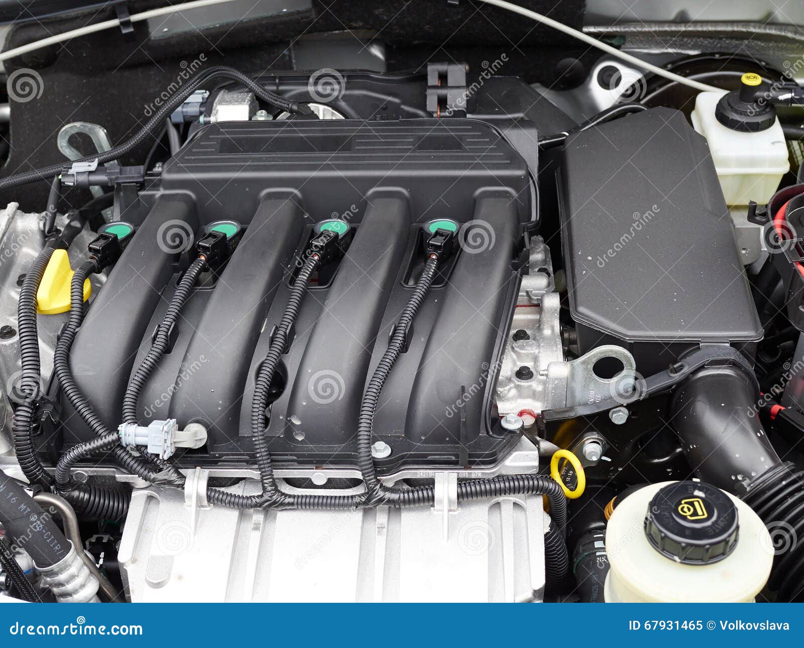 Car with open hood. stock image. Image of combustion - 67931465