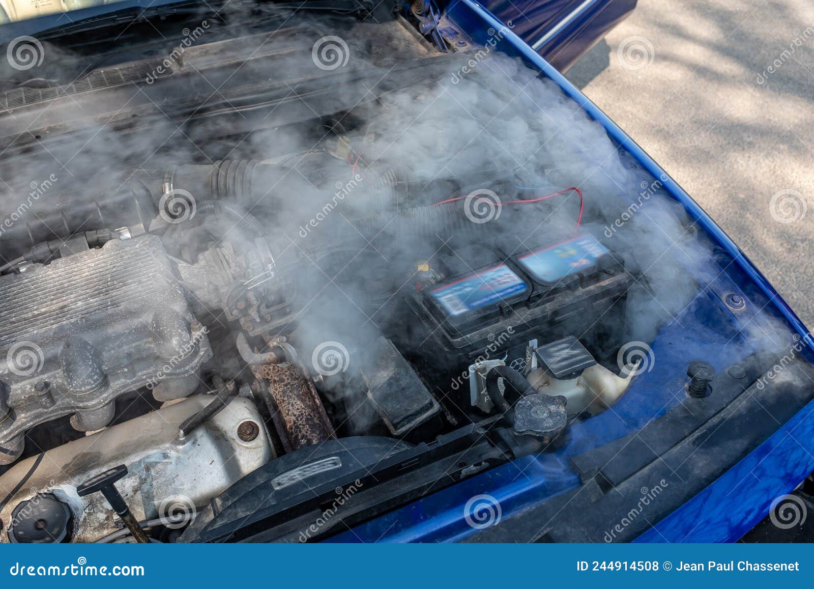 Overheating of the Engine on a Car Problems with Hoses. Editorial Stock ...