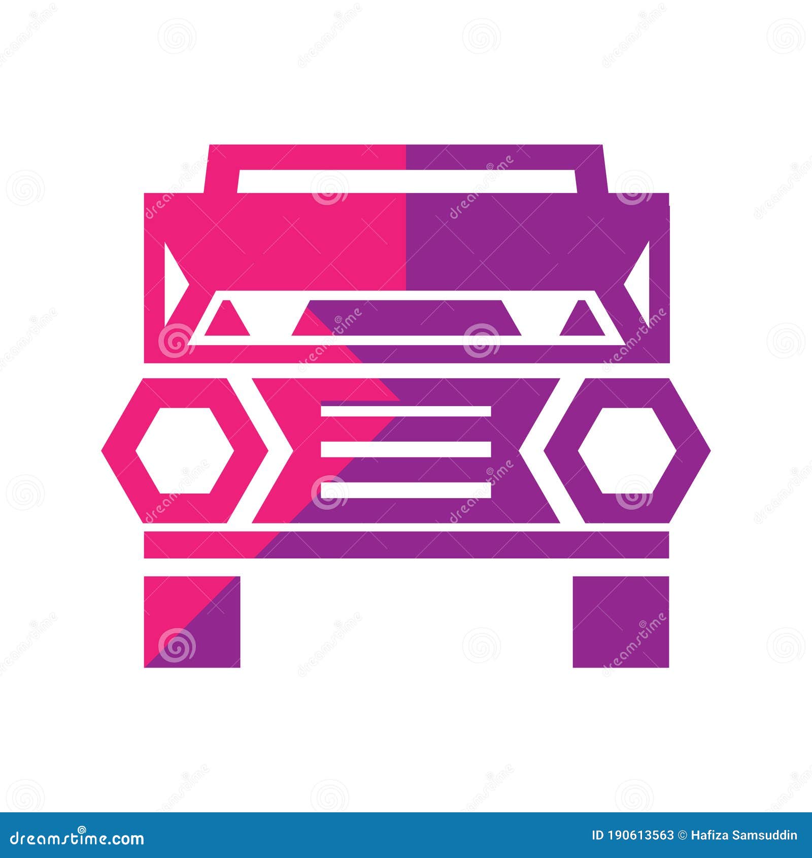 Car with Open Hood. Vector Illustration Decorative Design Stock Vector ...