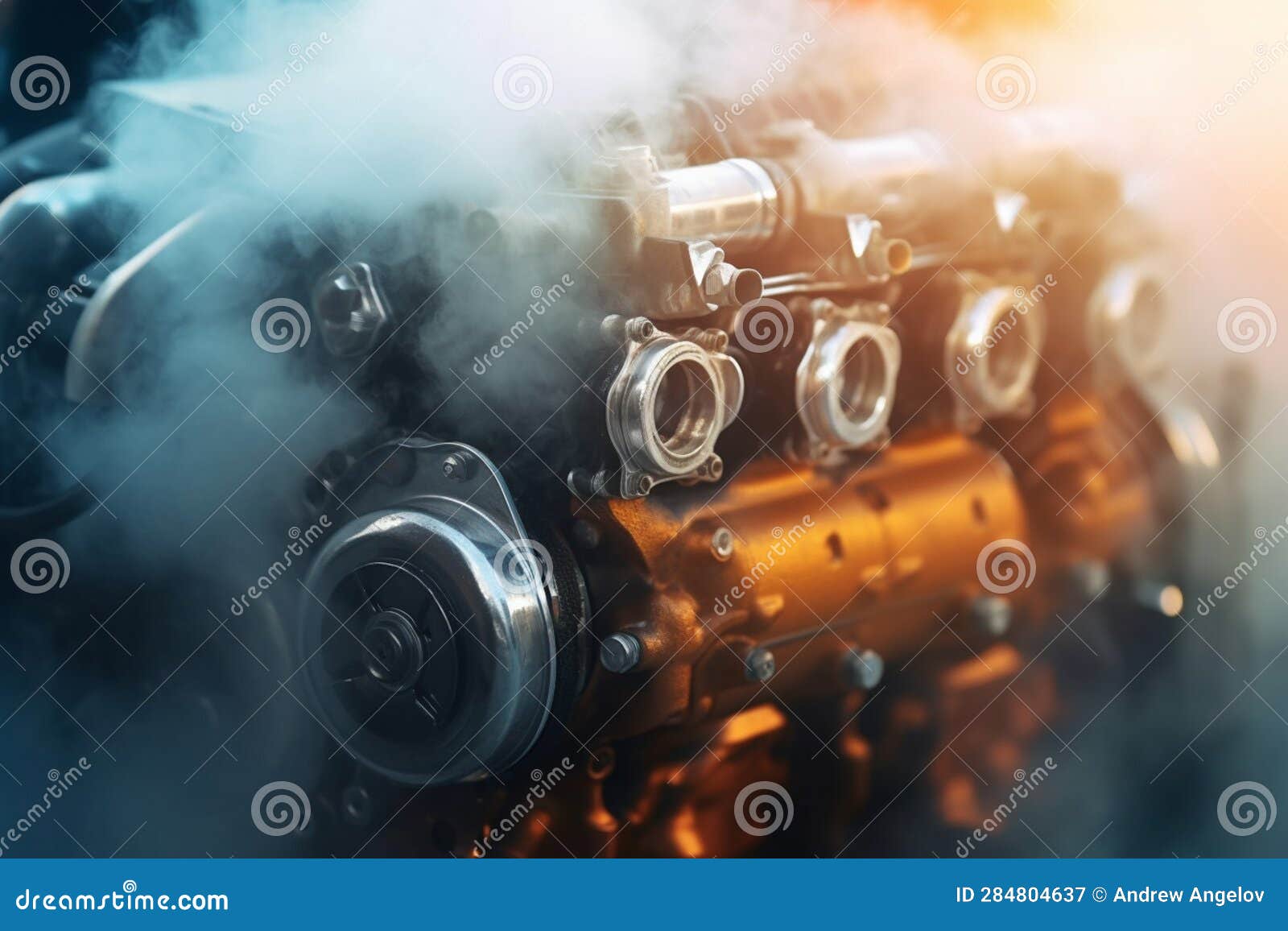 Car Overheating Concept. Smoke from Engine Generative AI Stock ...